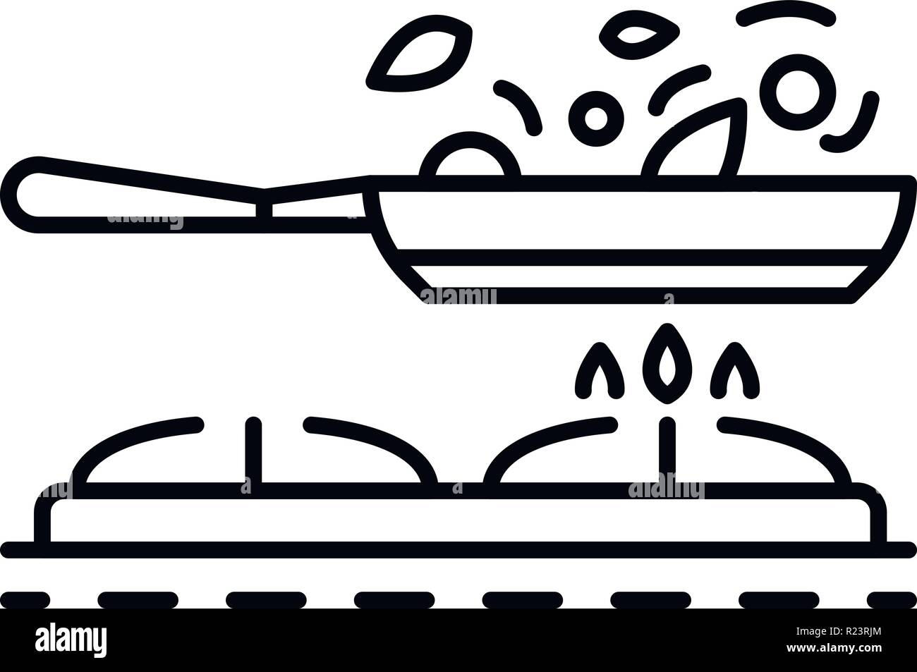 Cooking on griddle pan icon, outline style Stock Vector Image & Art - Alamy