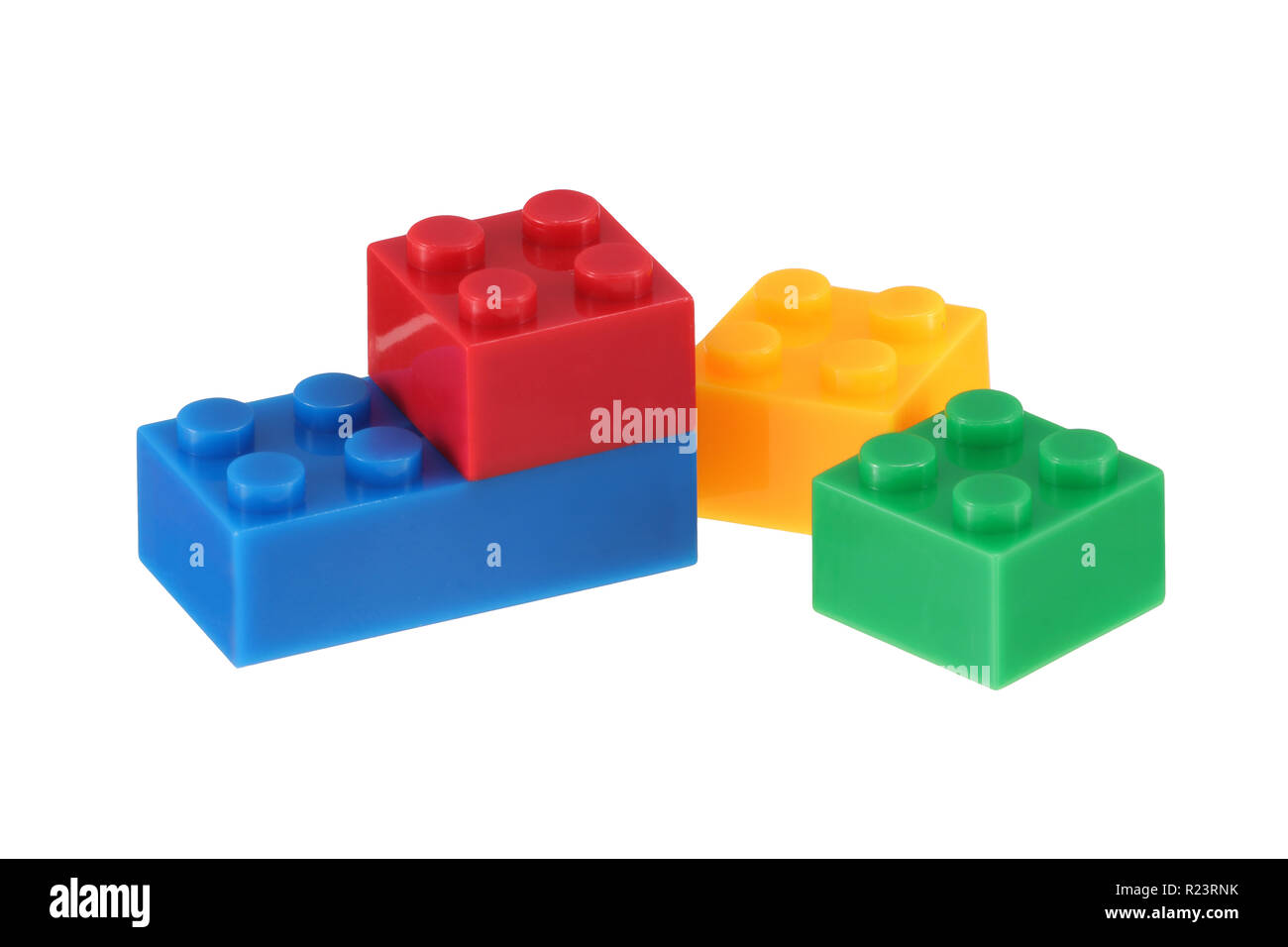 Child's building bricks isolated on a white background with clipping ...