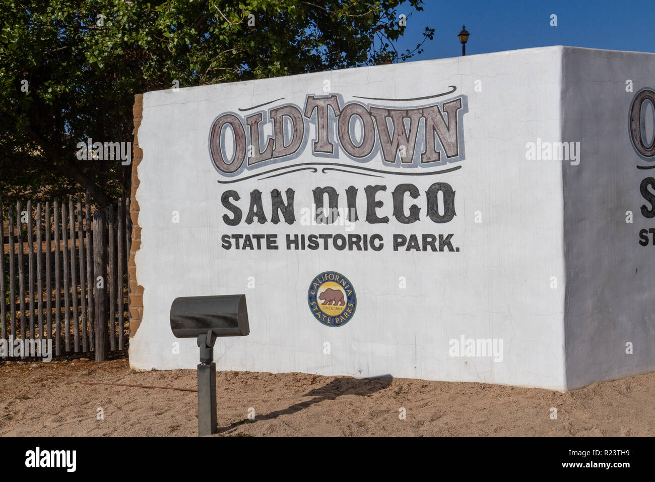 Entrance sign to the Old Town San Diego State Historic Park, San Diego ...