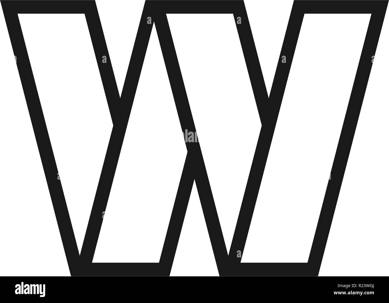 Letter w initial graphic design template vector illustration Stock ...