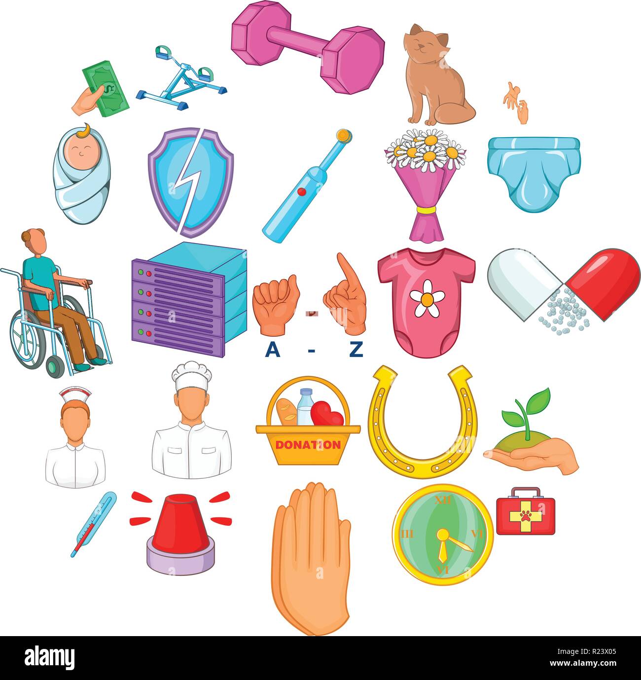 Care icons set, cartoon style Stock Vector Image & Art - Alamy