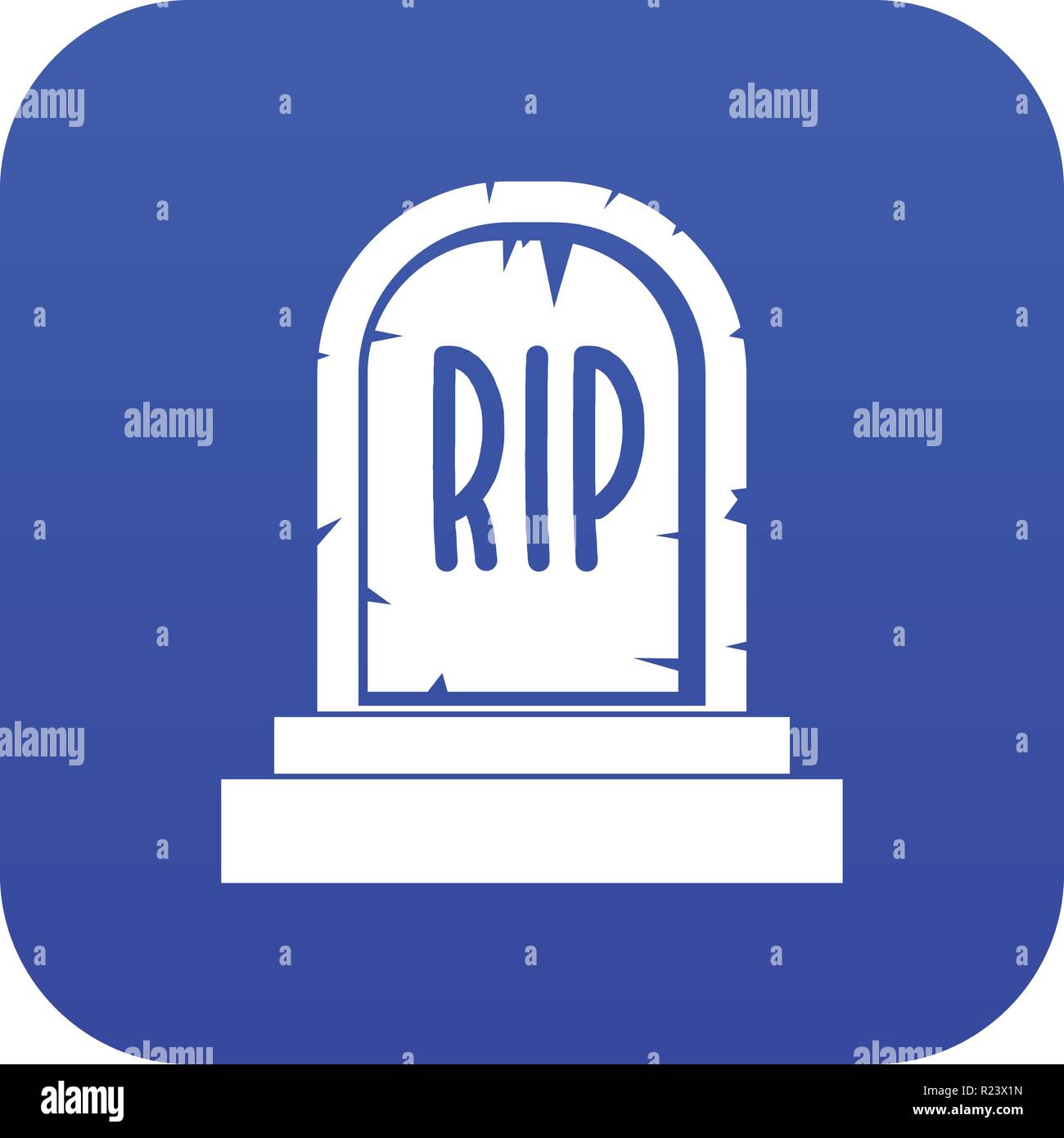 Gravestone with RIP text icon digital blue Stock Vector Image & Art - Alamy