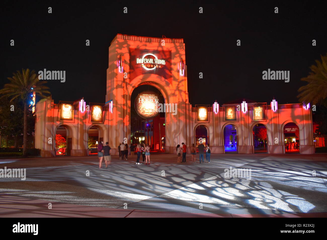 Orlando, Florida. October 17, 2018.Universal Studios Main Entrance with ...