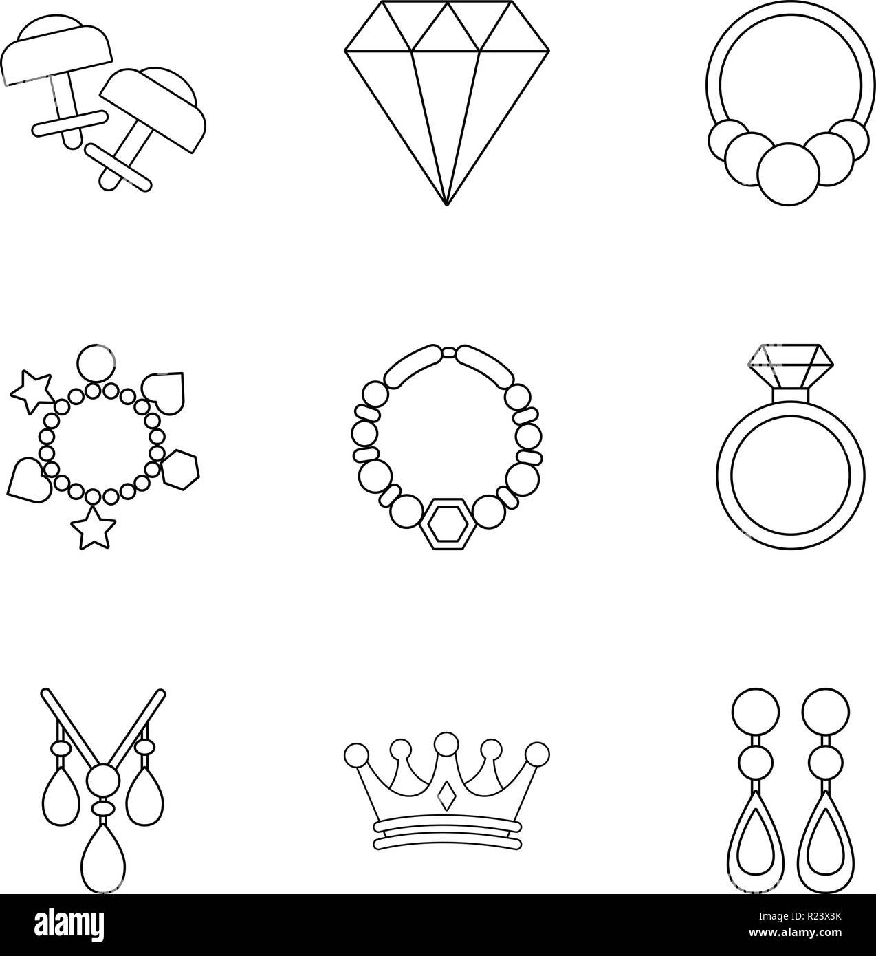 Shackle icons set, outline style Stock Vector Image & Art - Alamy