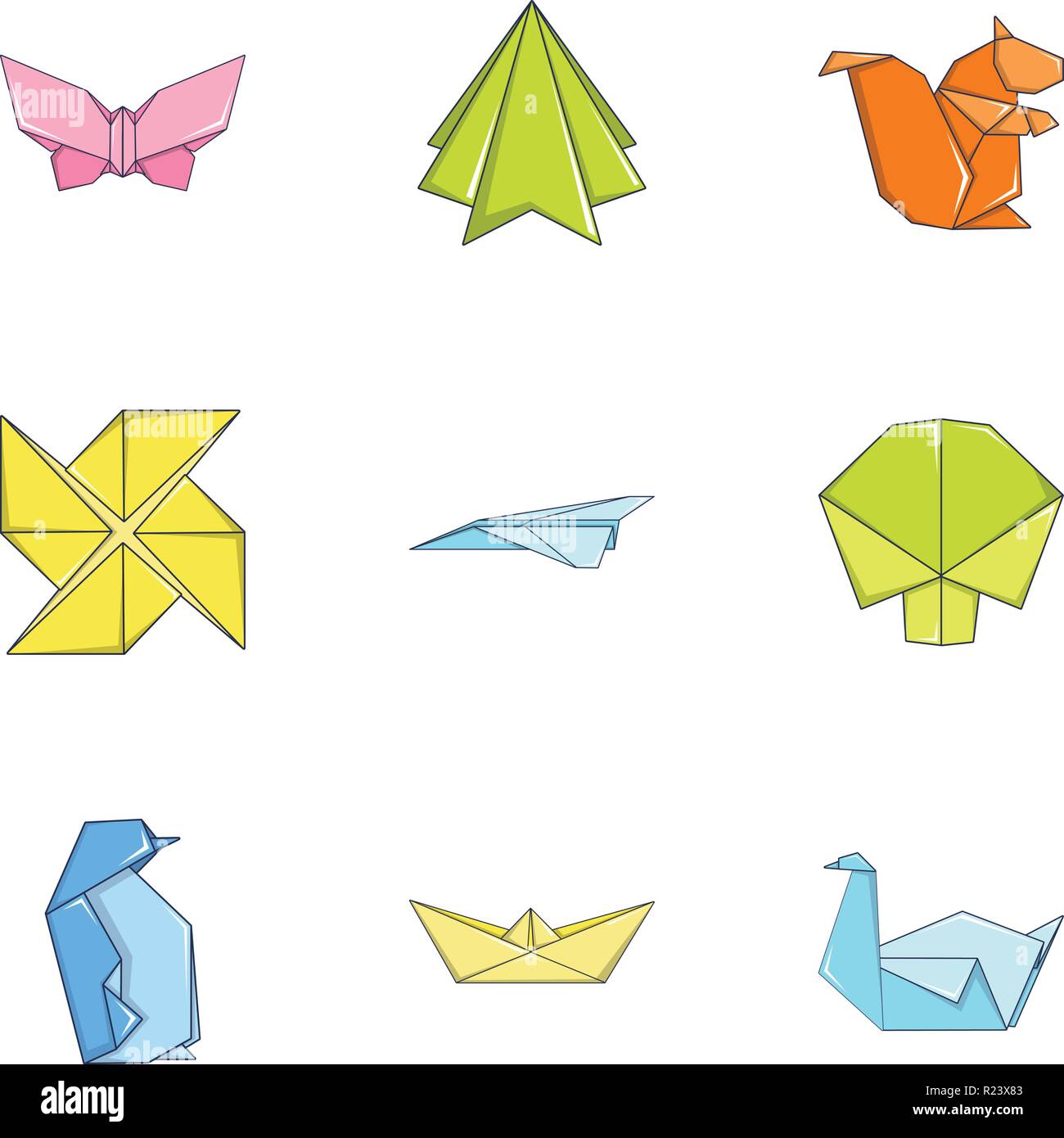 Collection instruction icons set, cartoon style Stock Vector Image ...