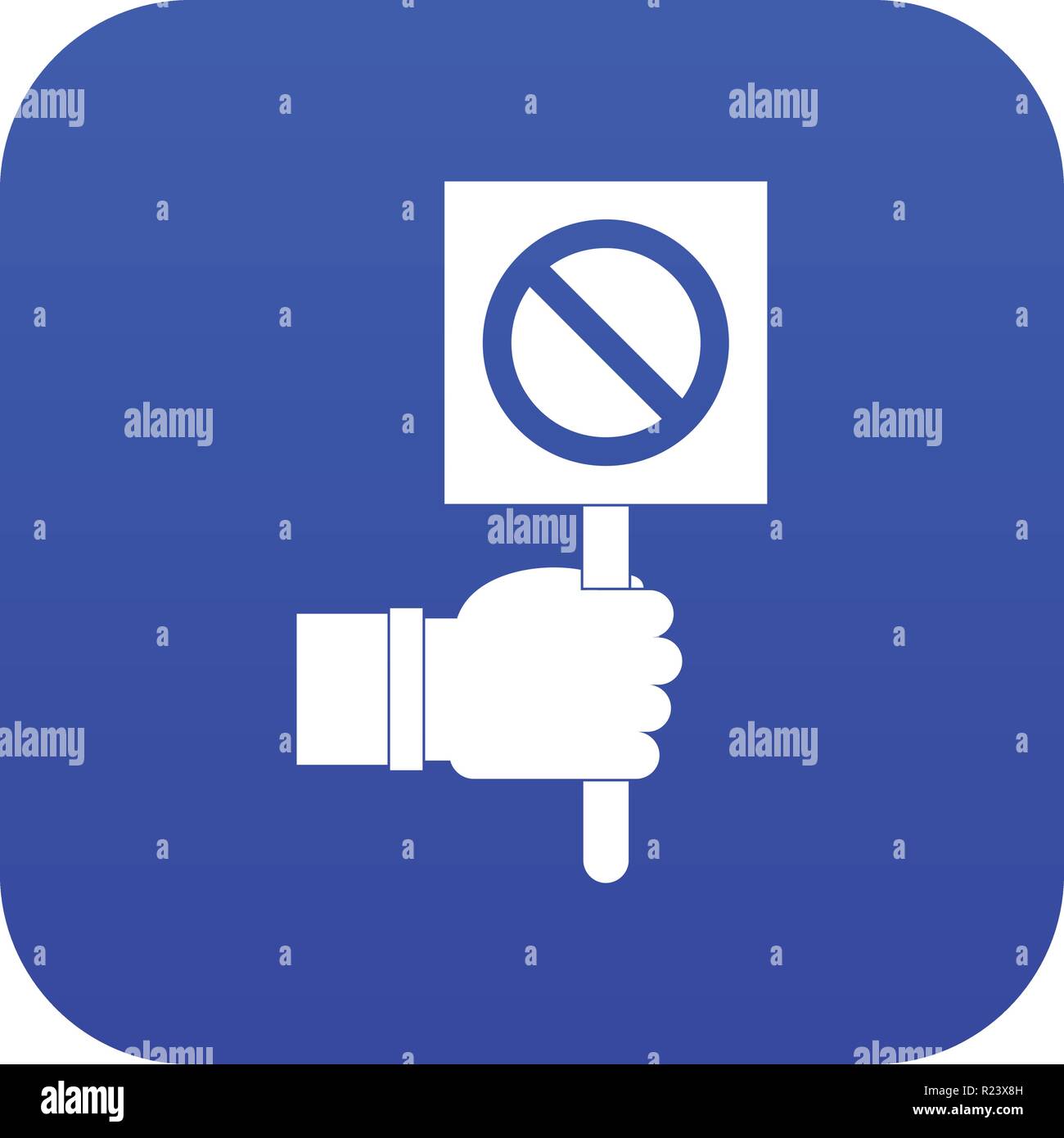 Hand showing stop signboard icon digital blue Stock Vector Image & Art ...