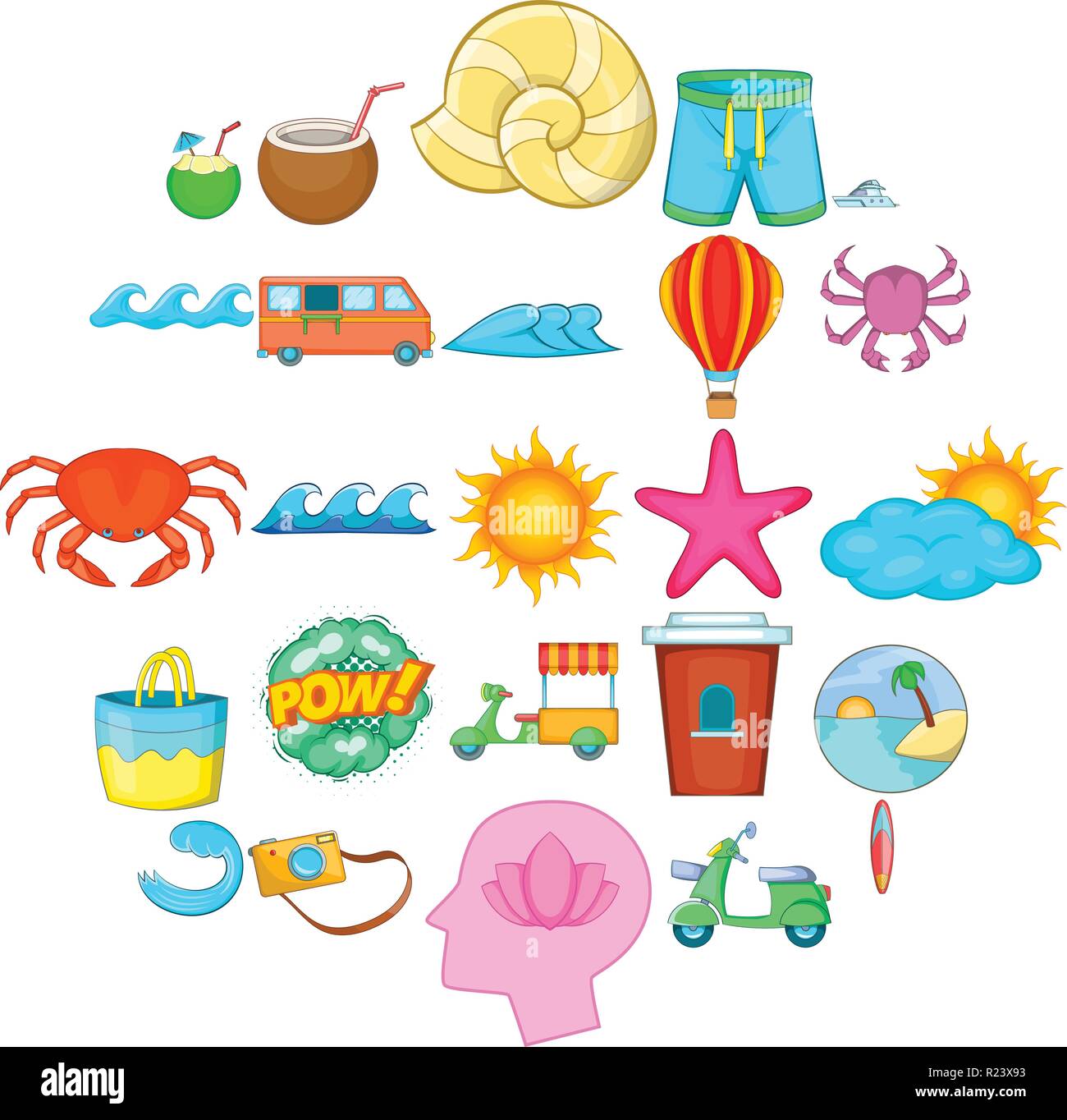 Lightweight clothing icons set, cartoon style Stock Vector Image & Art ...