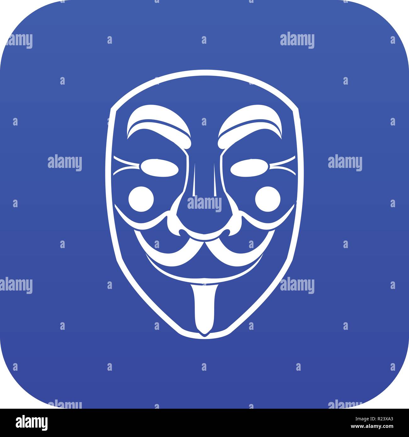 Vendetta mask icon digital blue Stock Vector Image & Art - Alamy
