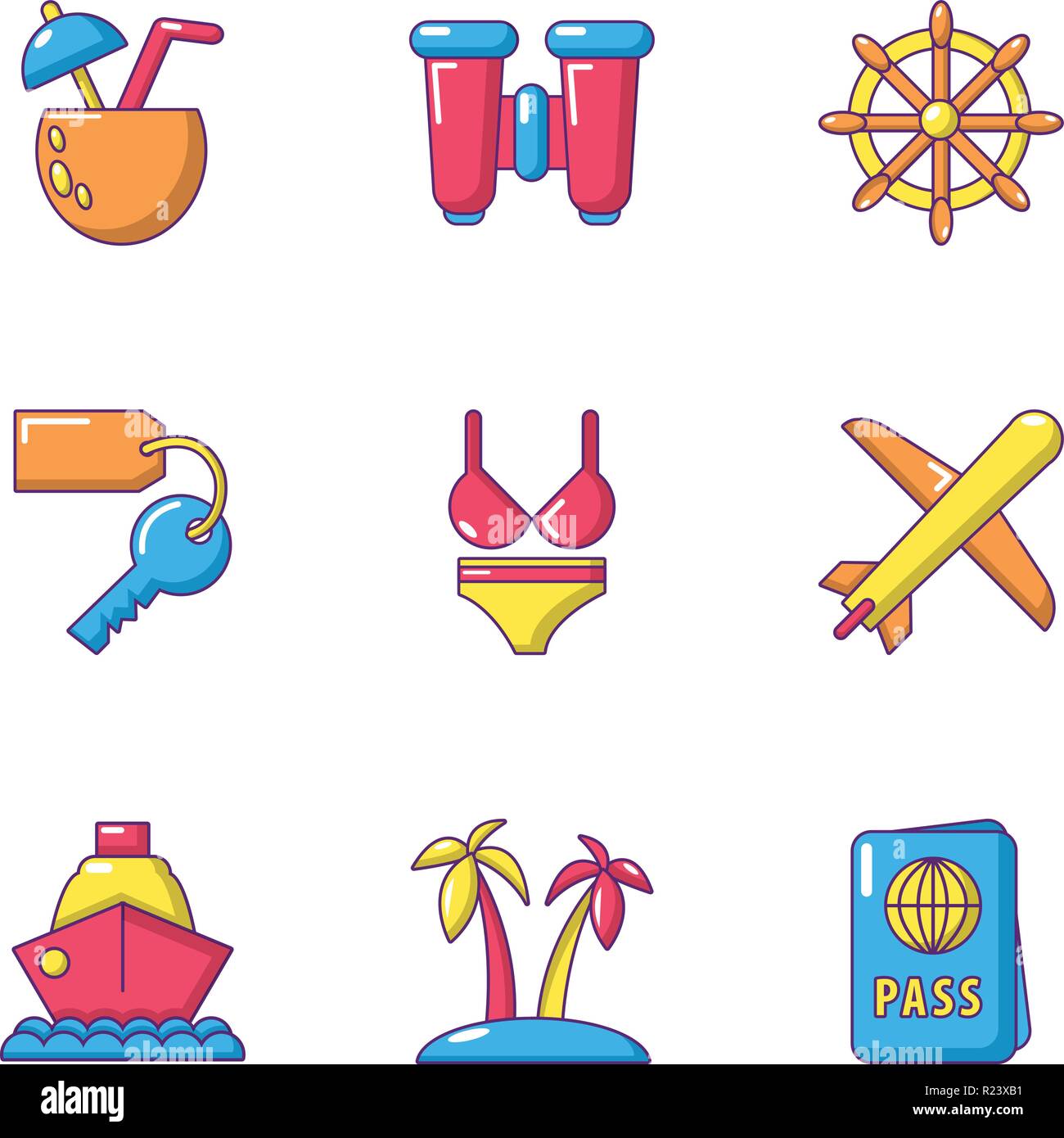 Easy flight icons set, cartoon style Stock Vector Image & Art - Alamy