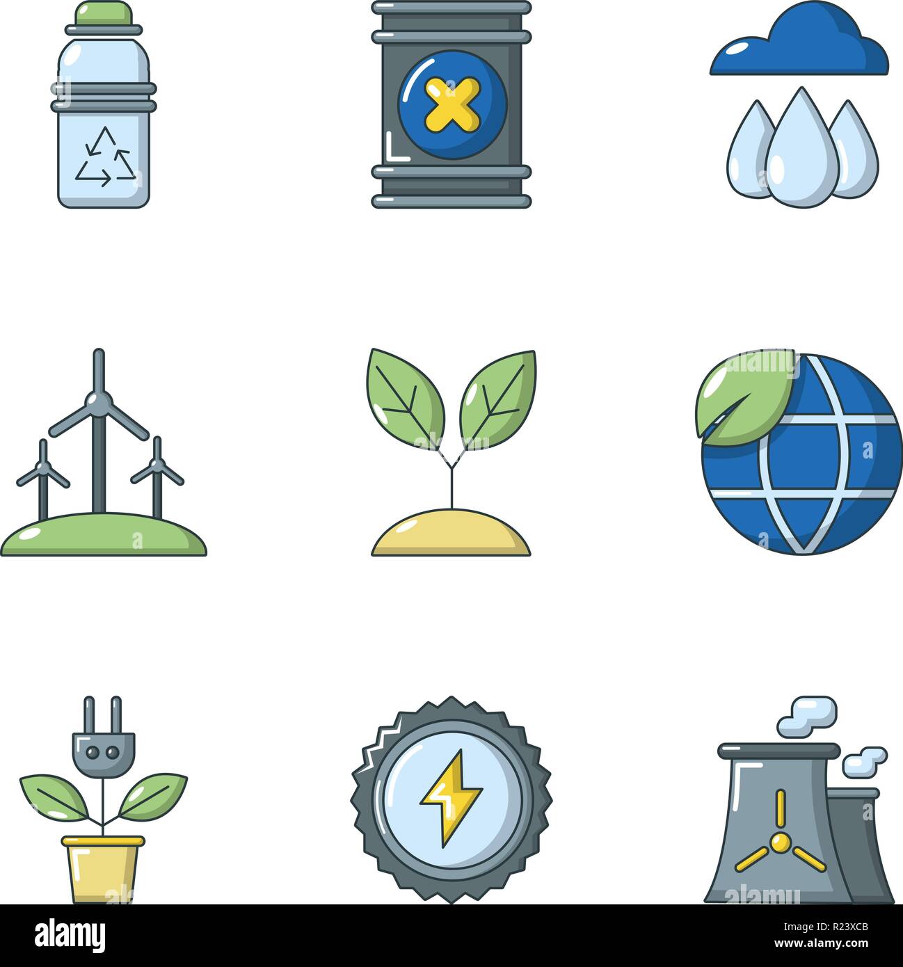 Pure air icons set, flat style Stock Vector Image & Art - Alamy