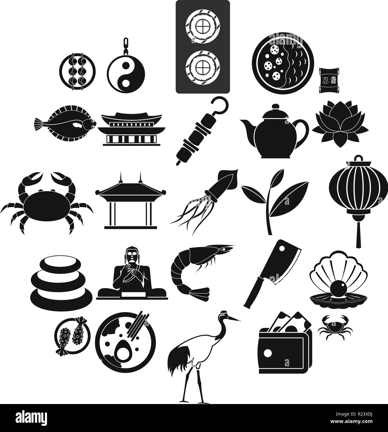 Fish food icons set, simple style Stock Vector Image & Art - Alamy