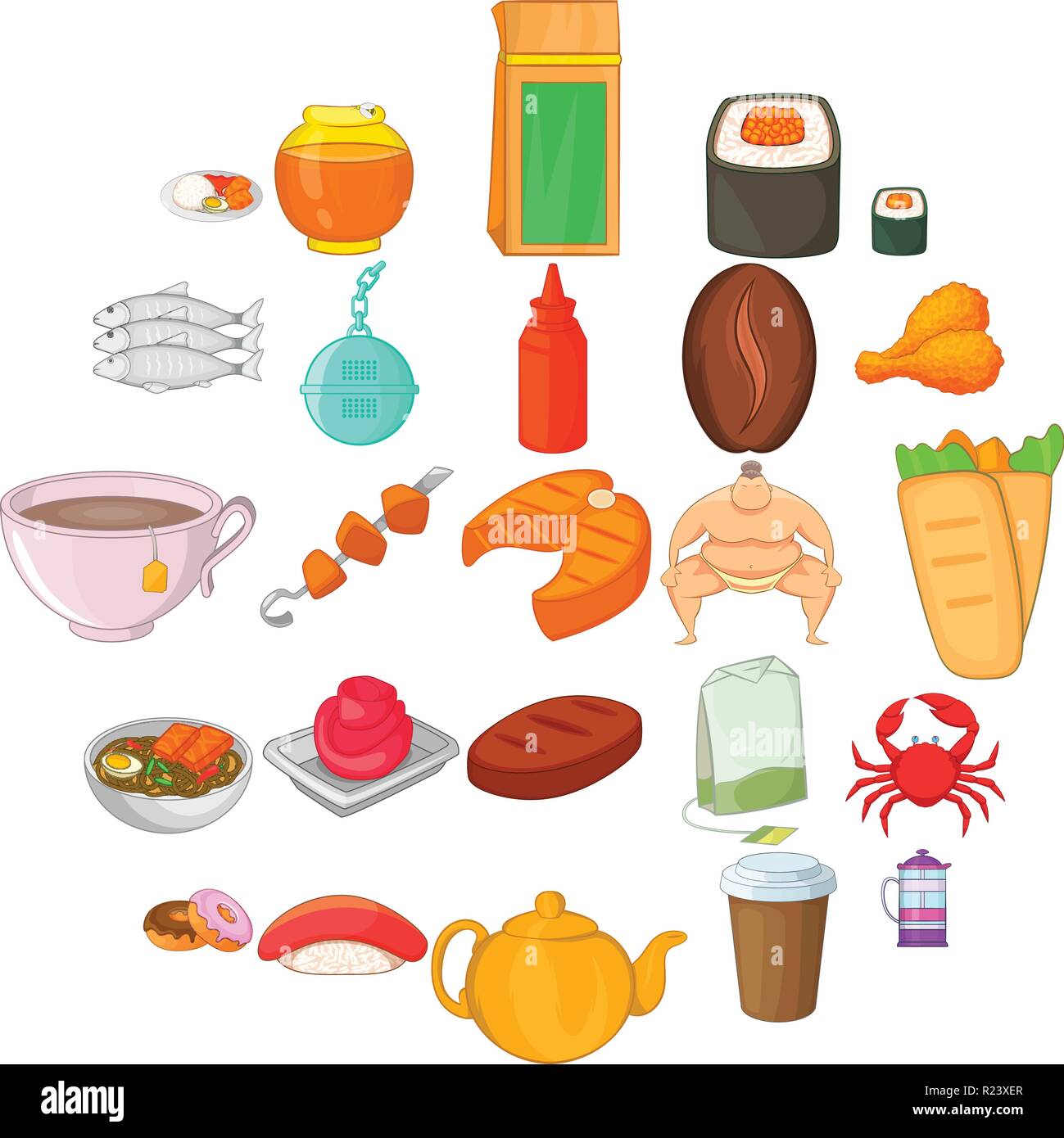 Fish delicacy icons set, cartoon style Stock Vector Image & Art - Alamy