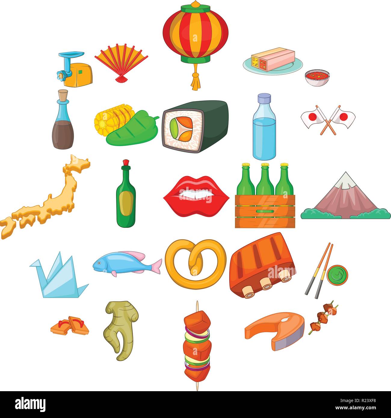 European food icons set, cartoon style Stock Vector Image & Art - Alamy