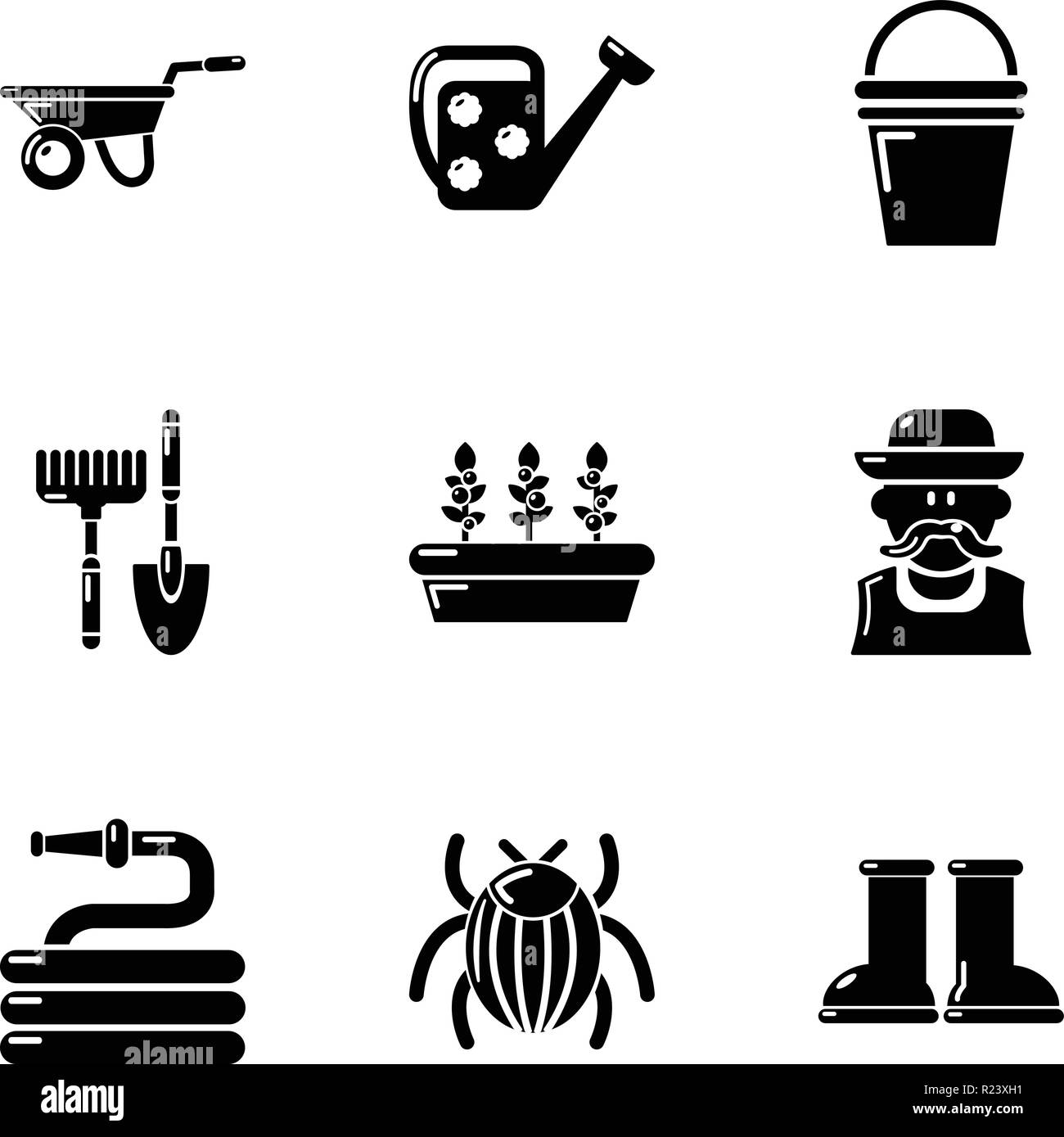 Large garden icons set, simple style Stock Vector Image & Art - Alamy