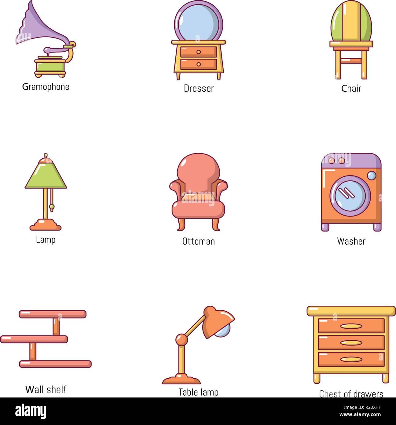 Lounge icons set, flat style Stock Vector Image & Art - Alamy