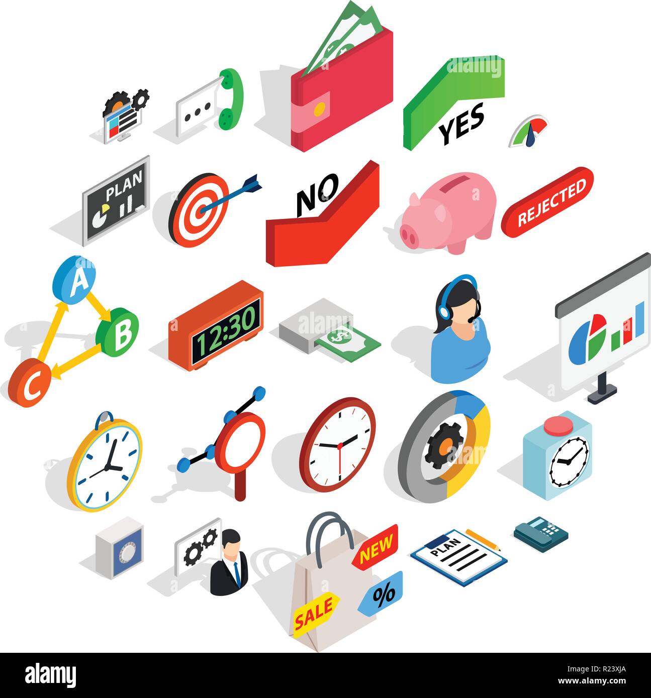 Reciprocity icons set, isometric style Stock Vector Image & Art - Alamy