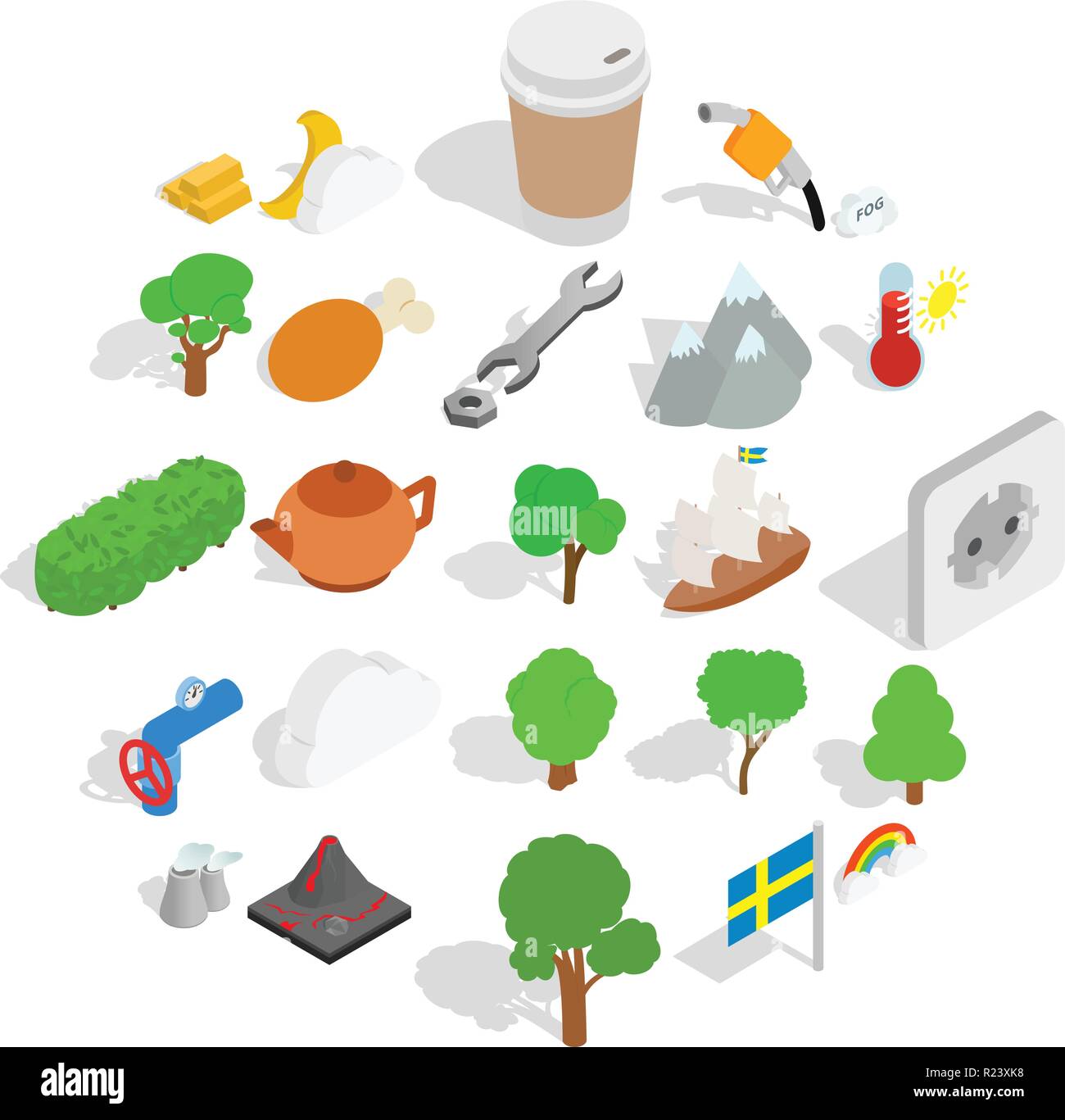 Sweden weather icons set, isometric style Stock Vector Image & Art - Alamy