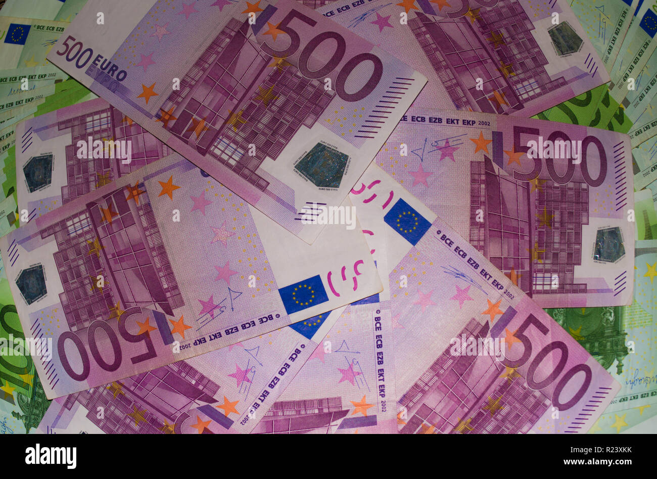 Euro banknotes pile Stock Photo - Alamy