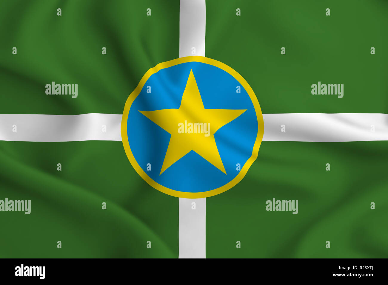 Jackson Mississippi 3D waving flag illustration. Texture can be used as ...