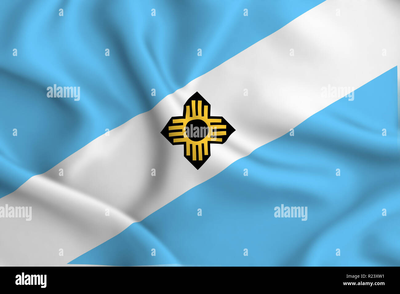 Madison Wisconsin 3D waving flag illustration. Texture can be used as ...