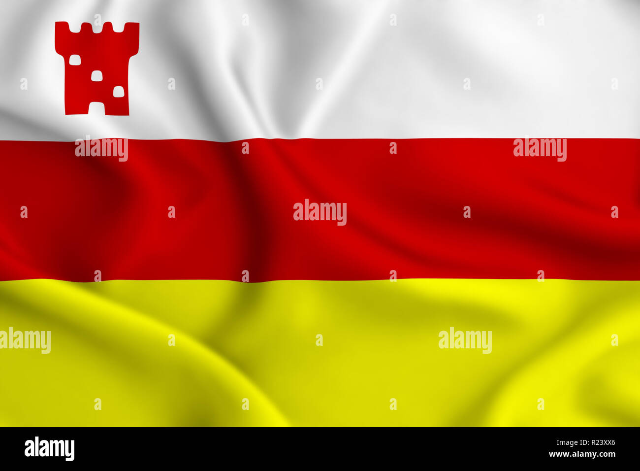 Santa Barbara California 3D waving flag illustration. Texture can be ...