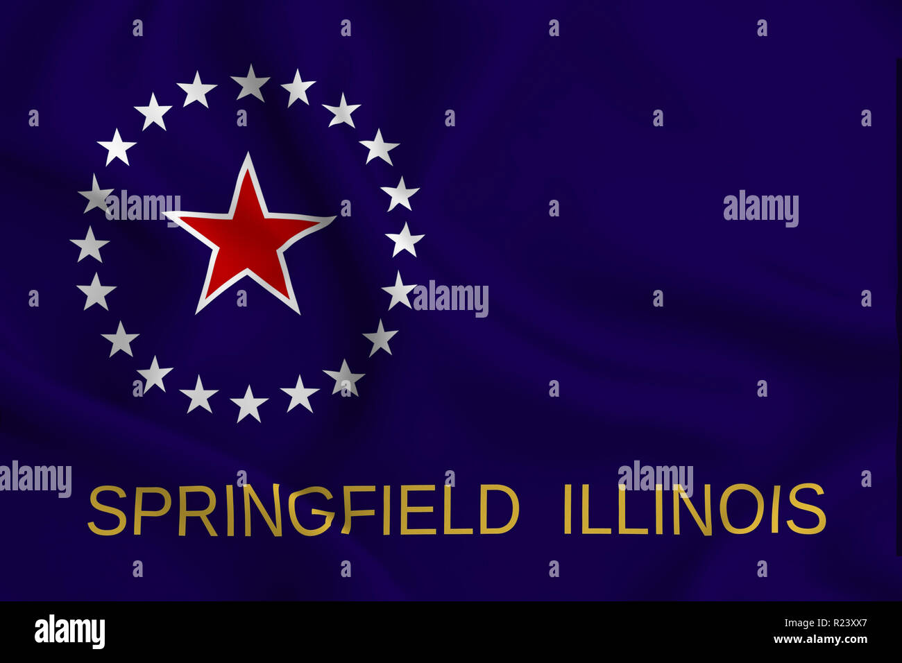Springfield Illinois 3D waving flag illustration. Texture can be used ...