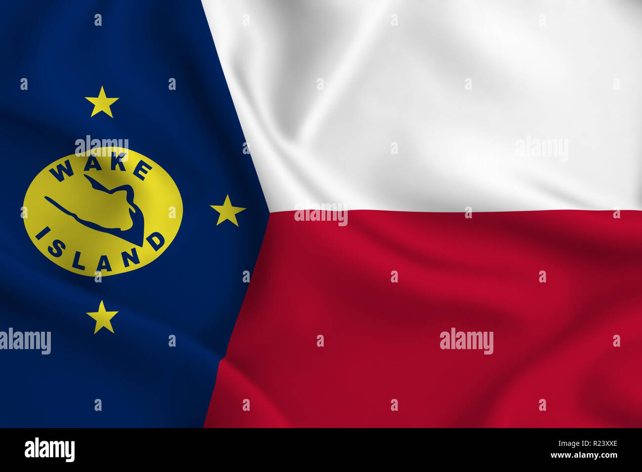 Wake Island 3D waving flag illustration. Texture can be used as ...