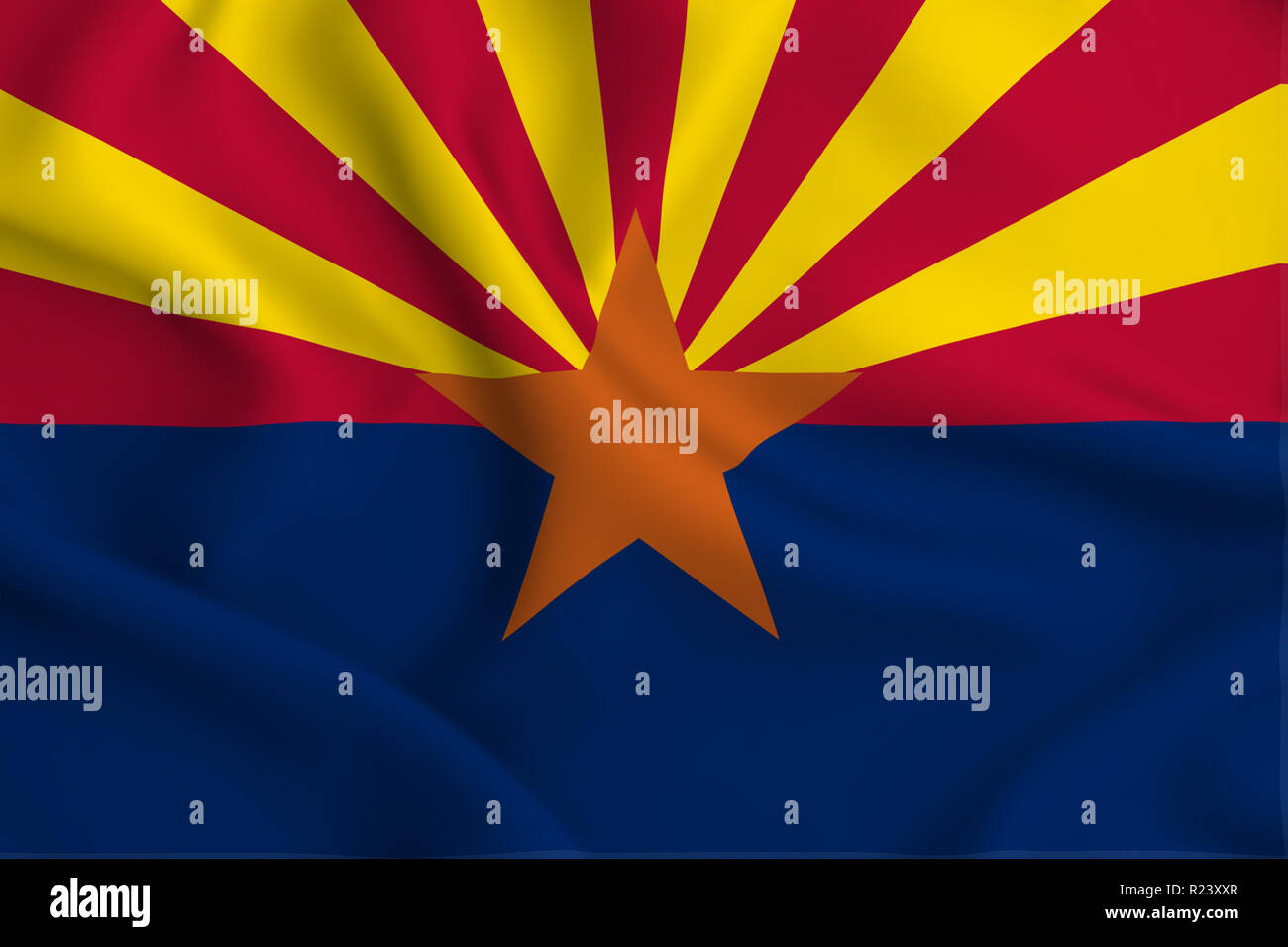 Arizona 3D waving flag illustration. Texture can be used as background ...