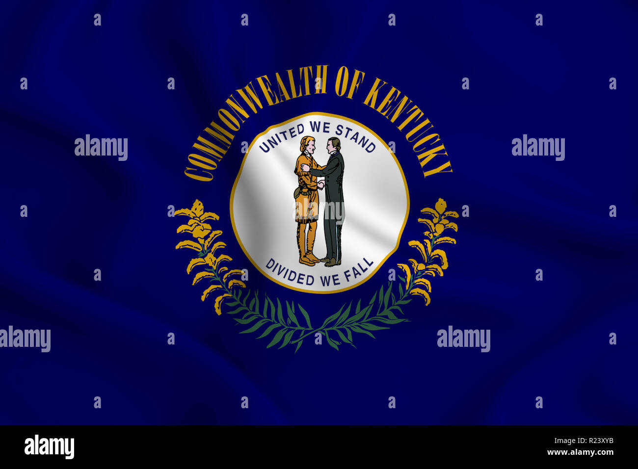 Kentucky 3D waving flag illustration. Texture can be used as background ...