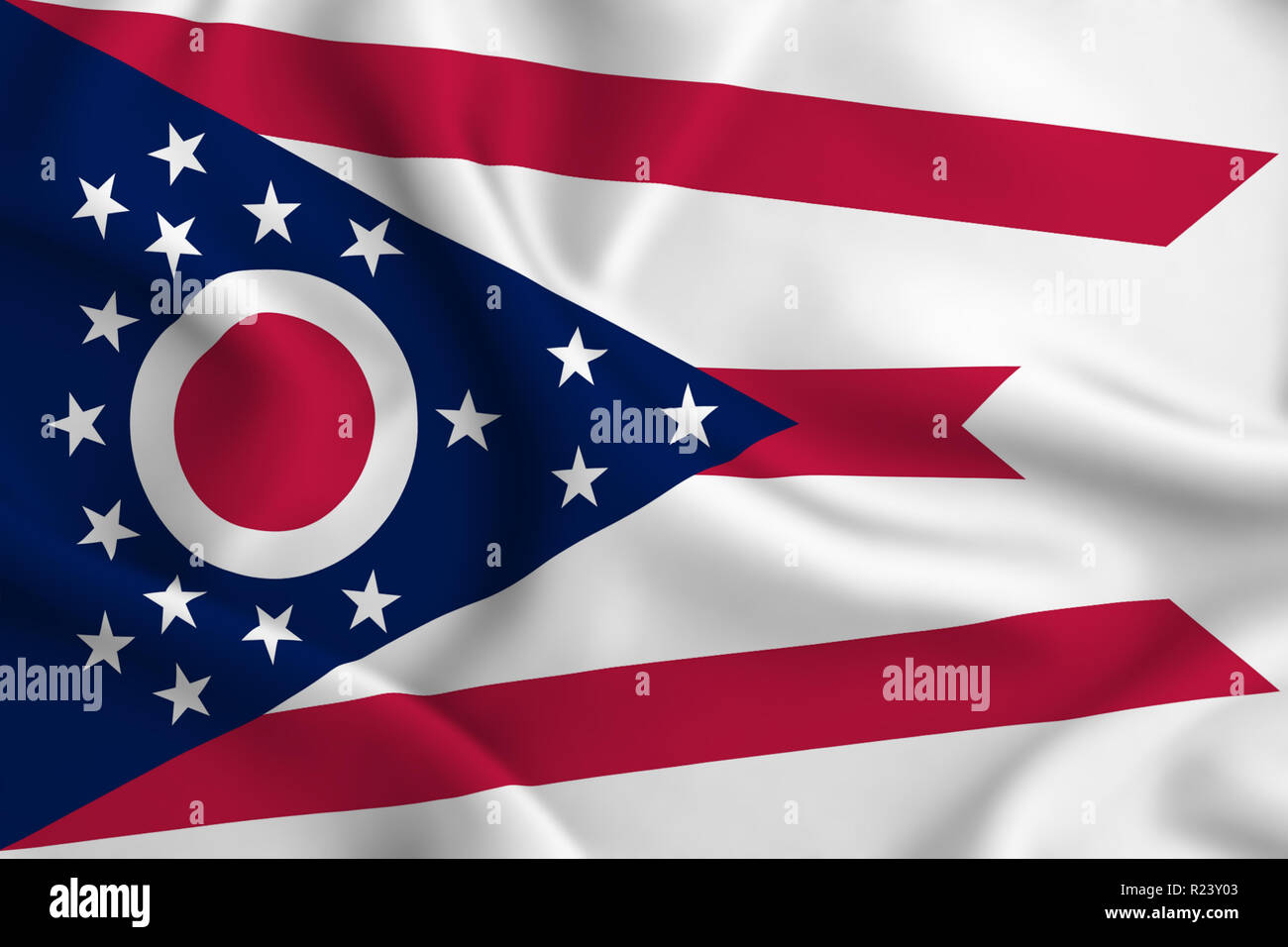 Ohio 3D waving flag illustration. Texture can be used as background ...
