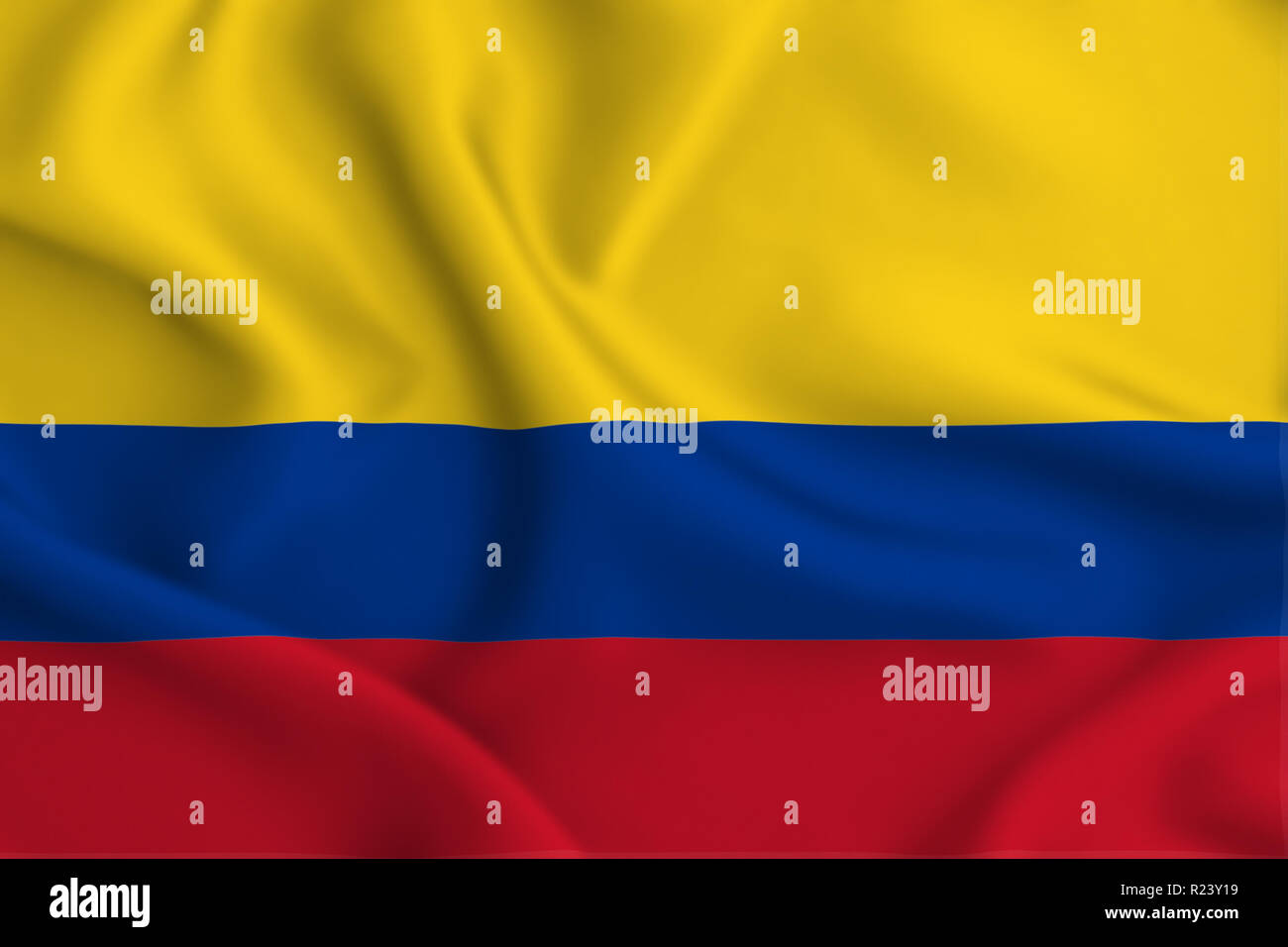 Colombia 3D waving flag illustration. Texture can be used as background ...
