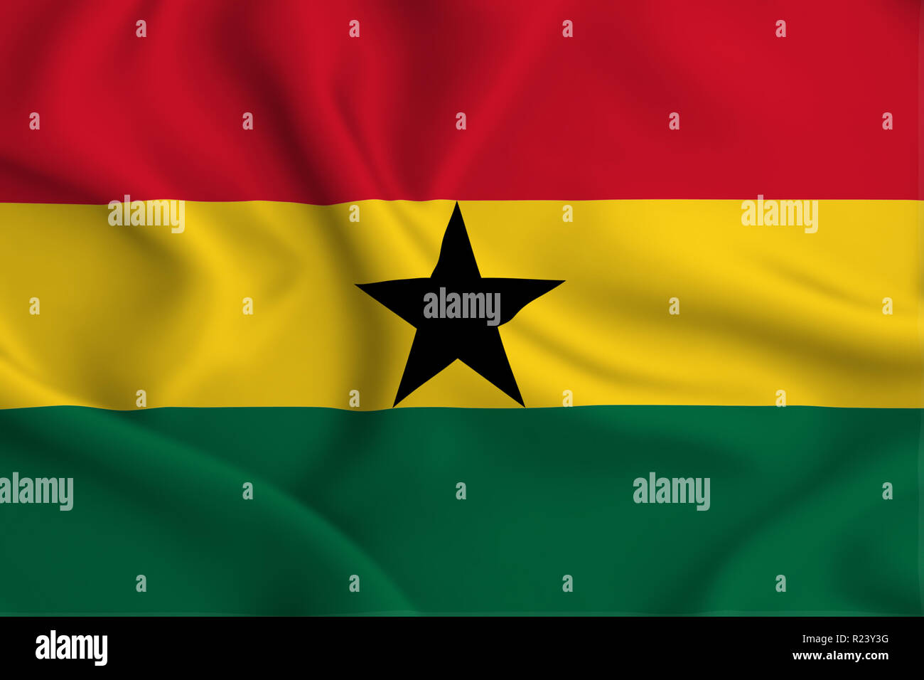 Ghana 3d flag hi-res stock photography and images - Alamy