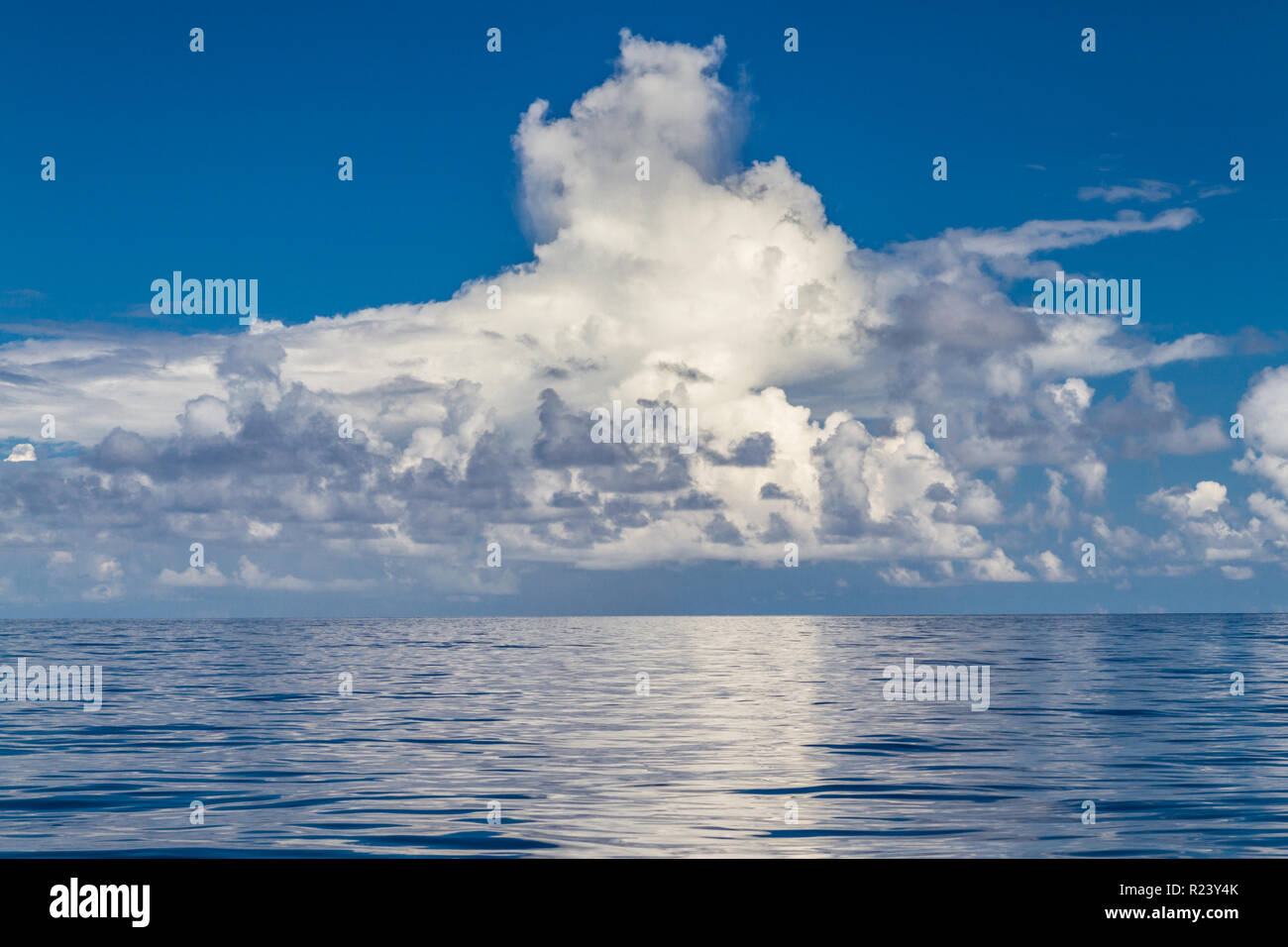 Blue sky with cloud on the ocean. Beautiful blue sky and ocean using ...