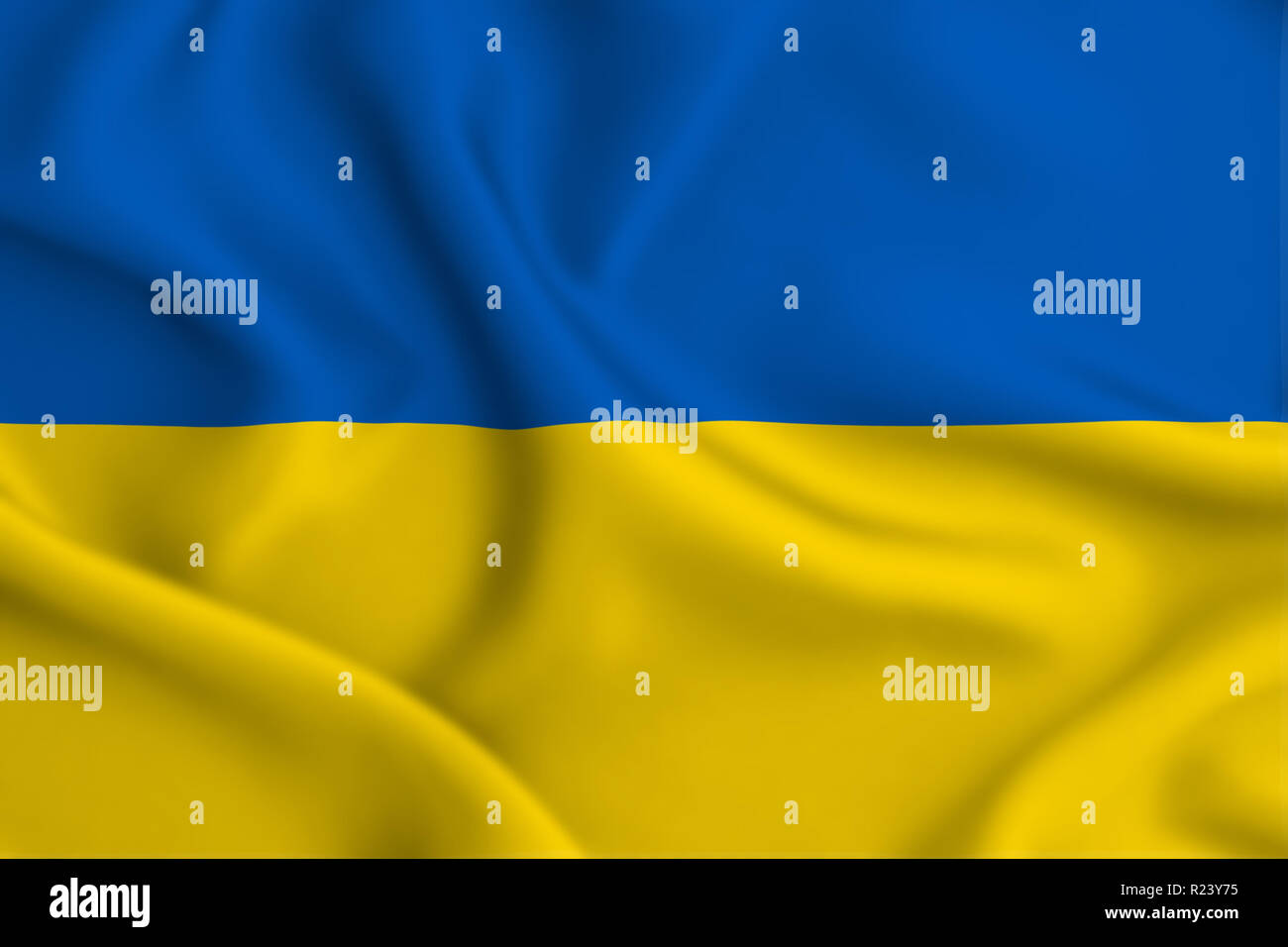 Ukraine 3D waving flag illustration. Texture can be used as background ...