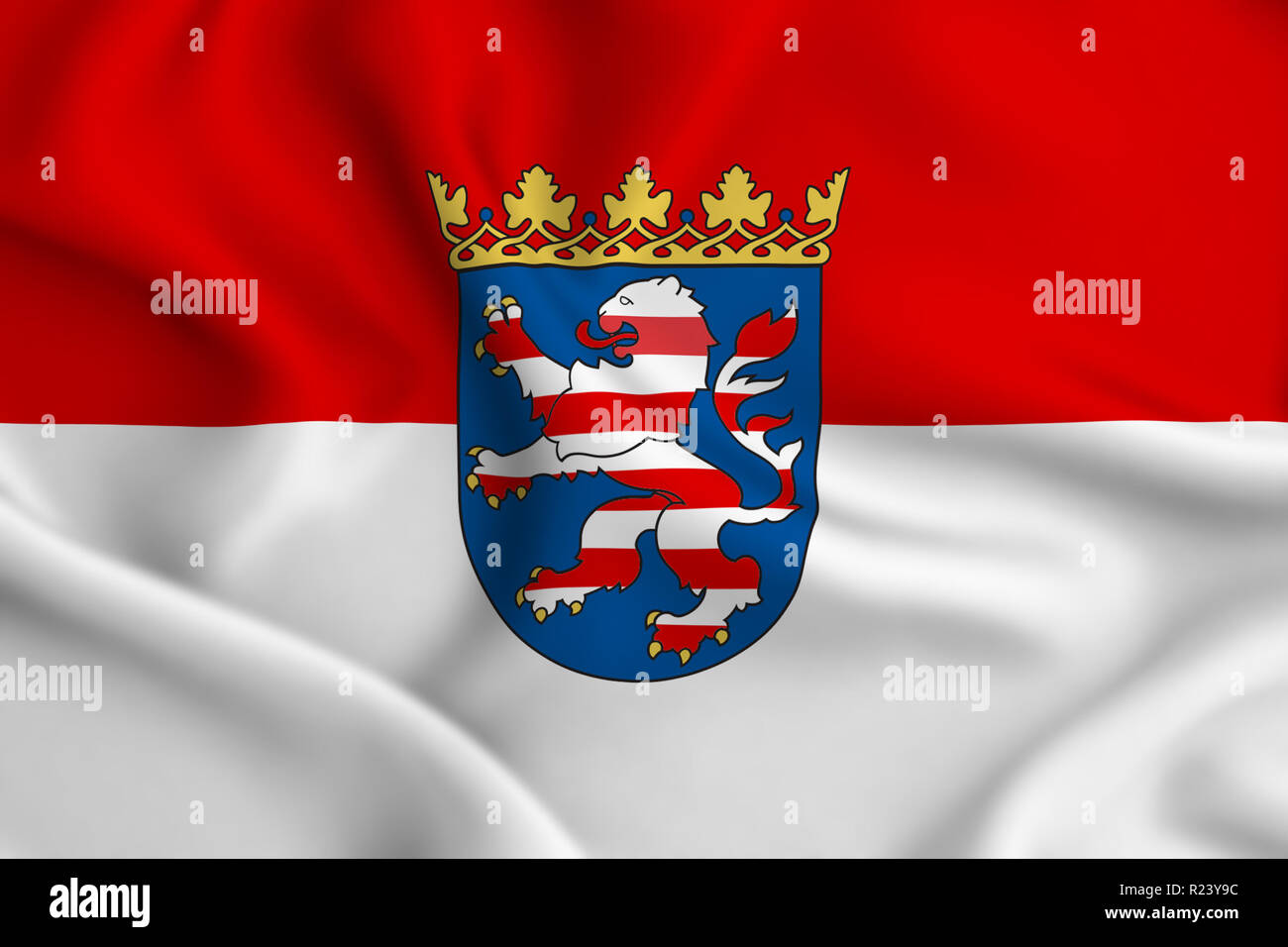 Hesse 3D waving flag illustration. Texture can be used as background ...