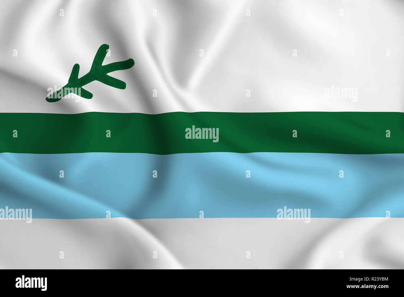 Labrador 3D waving flag illustration. Texture can be used as background ...