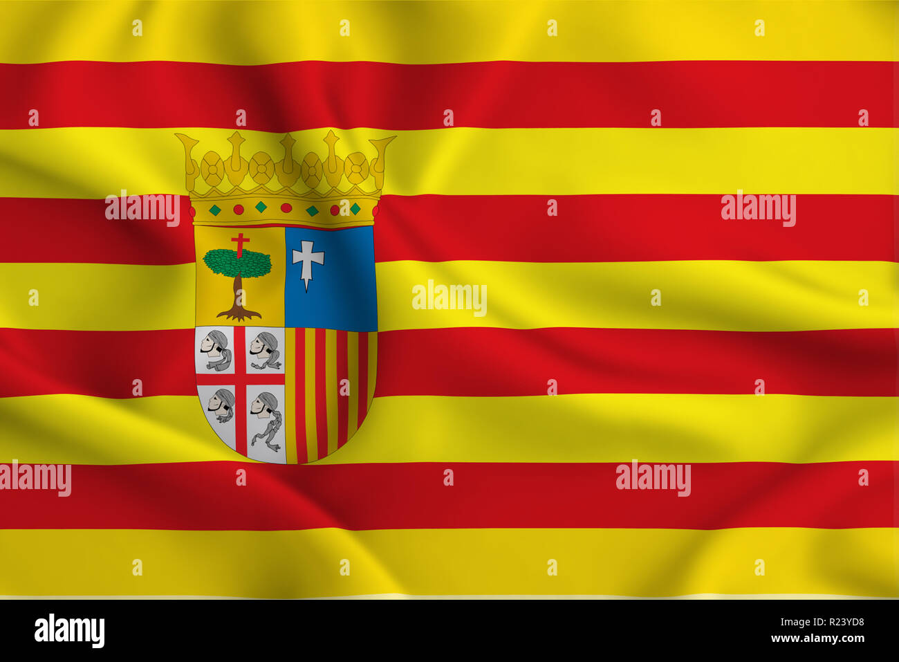 Aragon 3d waving flag hi-res stock photography and images - Alamy