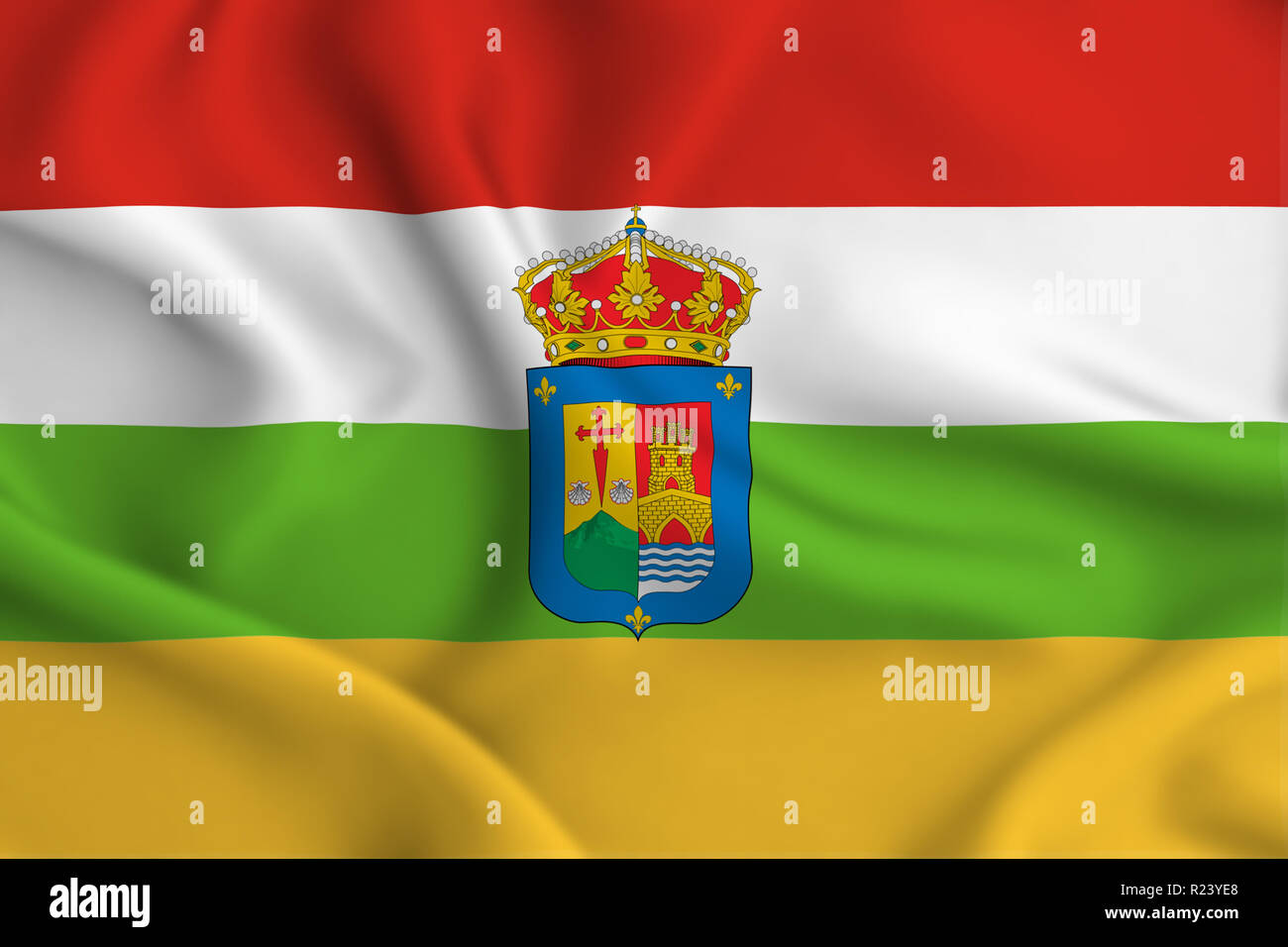 La Rioja 3D waving flag illustration. Texture can be used as background ...