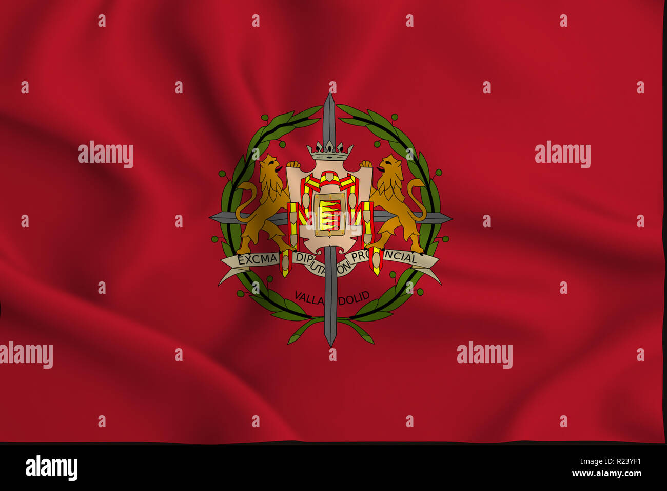 Valladolid 3D waving flag illustration. Texture can be used as ...