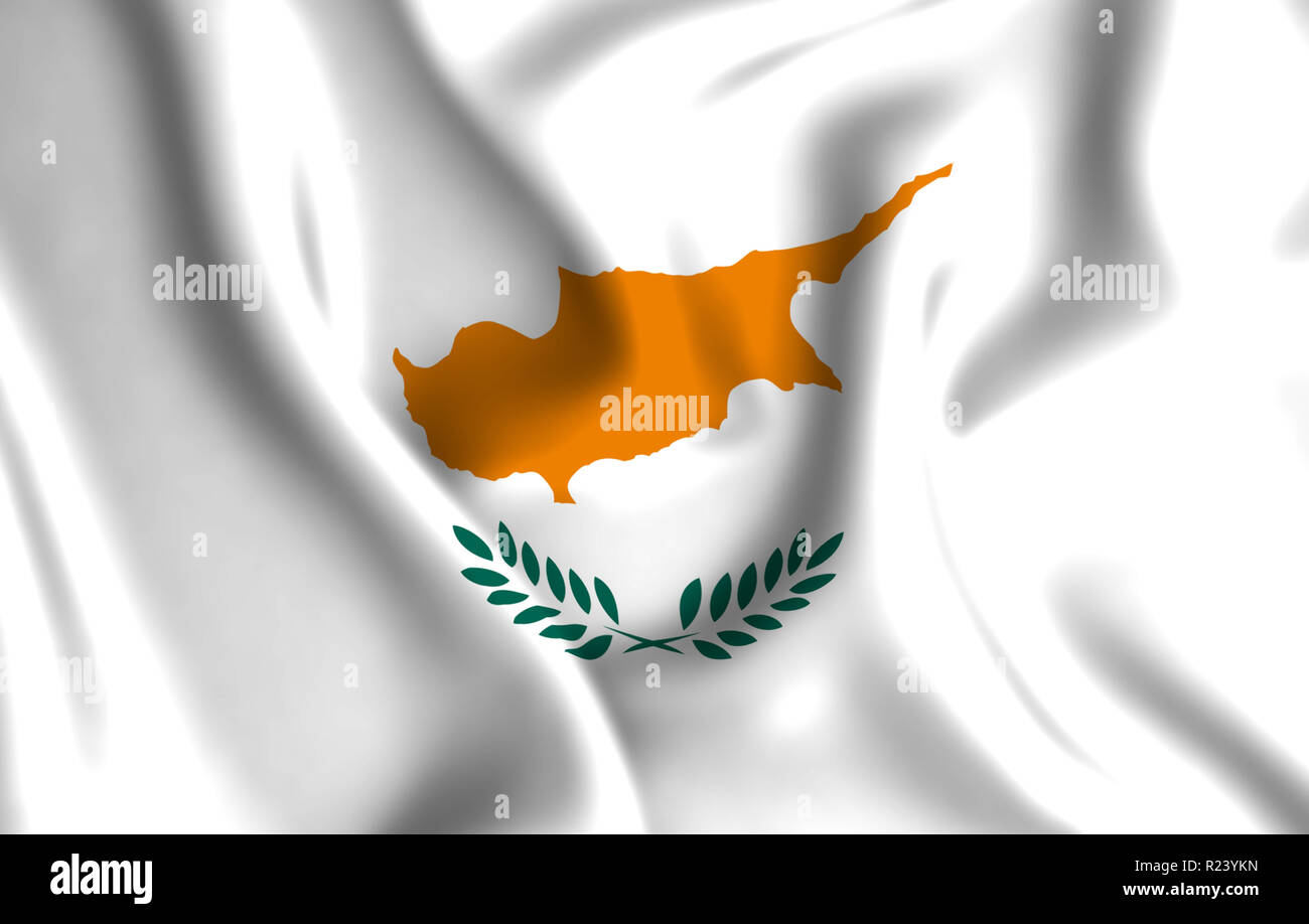 Cyprus 3D waving flag illustration. Texture can be used as background ...