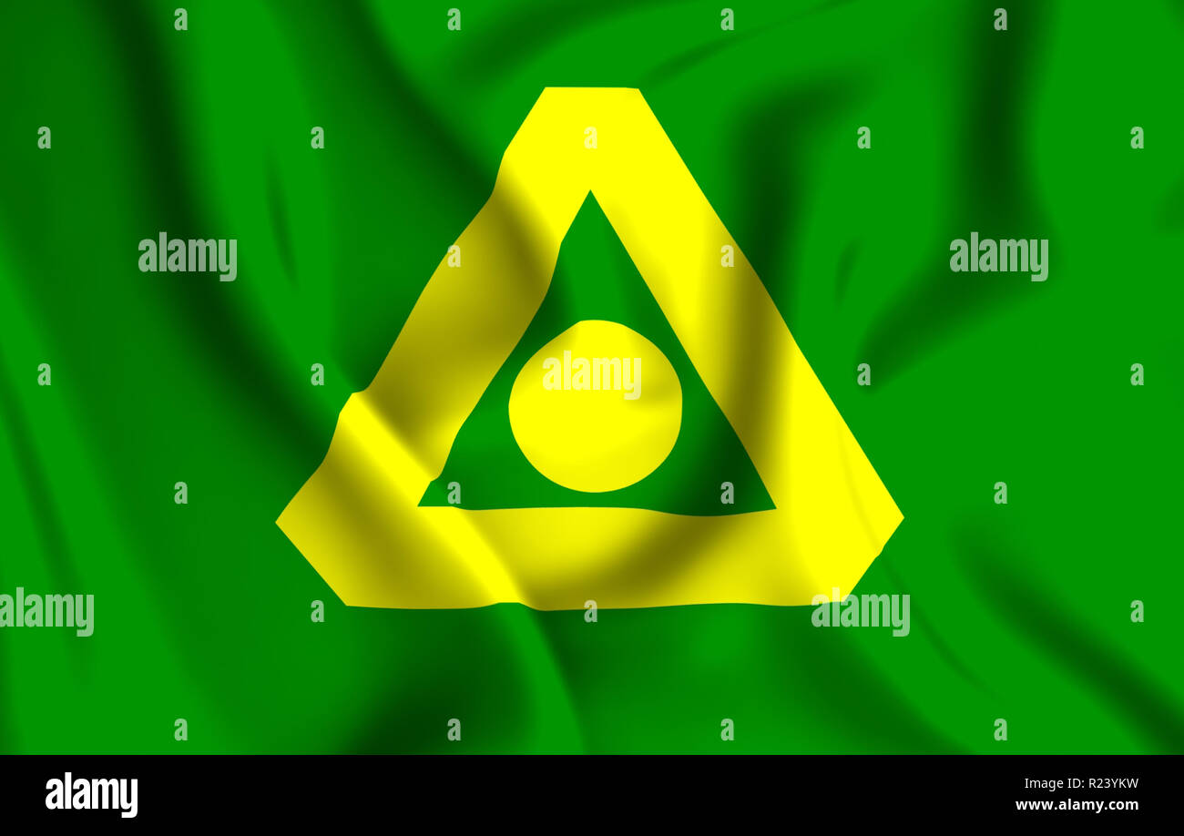 Delta British Columbia 3D waving flag illustration. Texture can be used ...