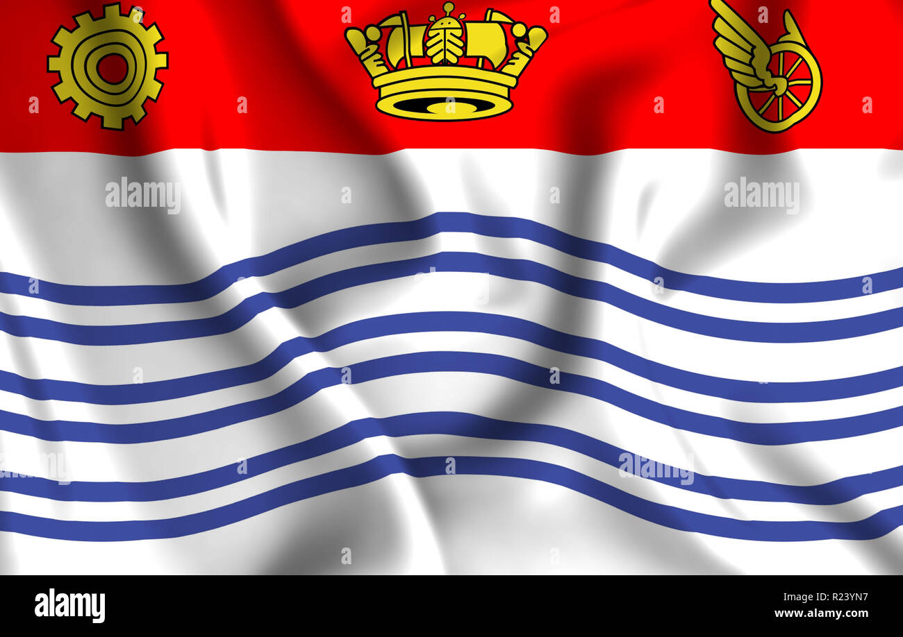 Flag Of Barrie 3D waving flag illustration. Texture can be used as ...