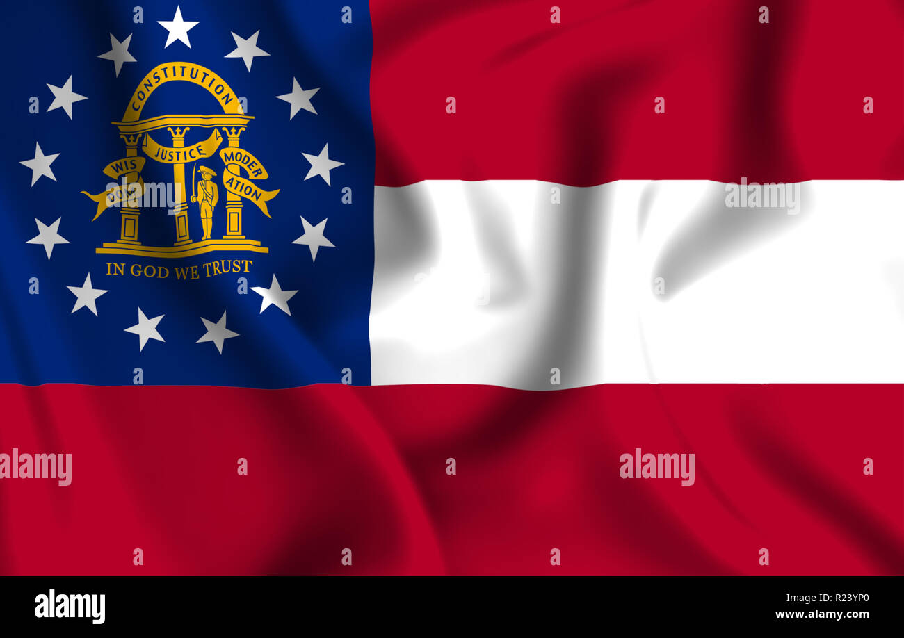 Georgia 3D waving flag illustration. Texture can be used as background ...