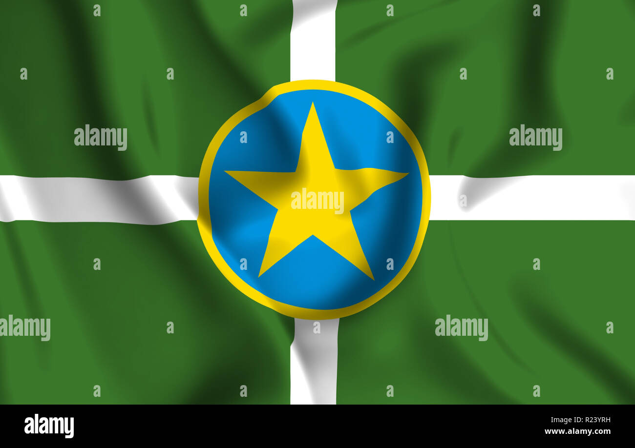 Jackson Mississippi 3D waving flag illustration. Texture can be used as ...