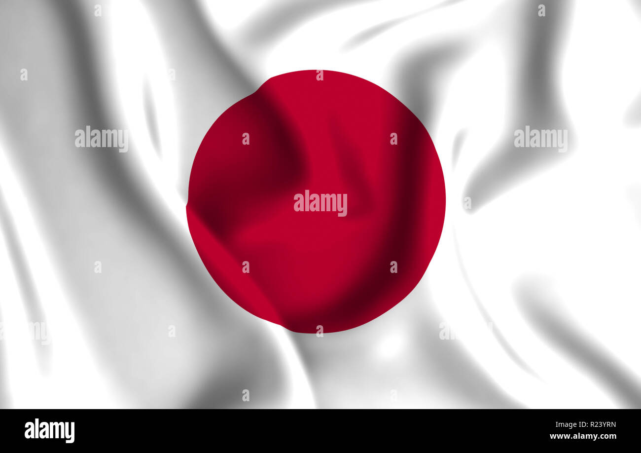 Japan 3D waving flag illustration. Texture can be used as background ...