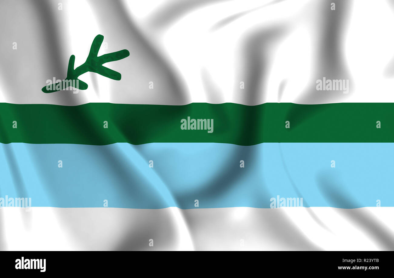 Labrador 3D waving flag illustration. Texture can be used as background ...