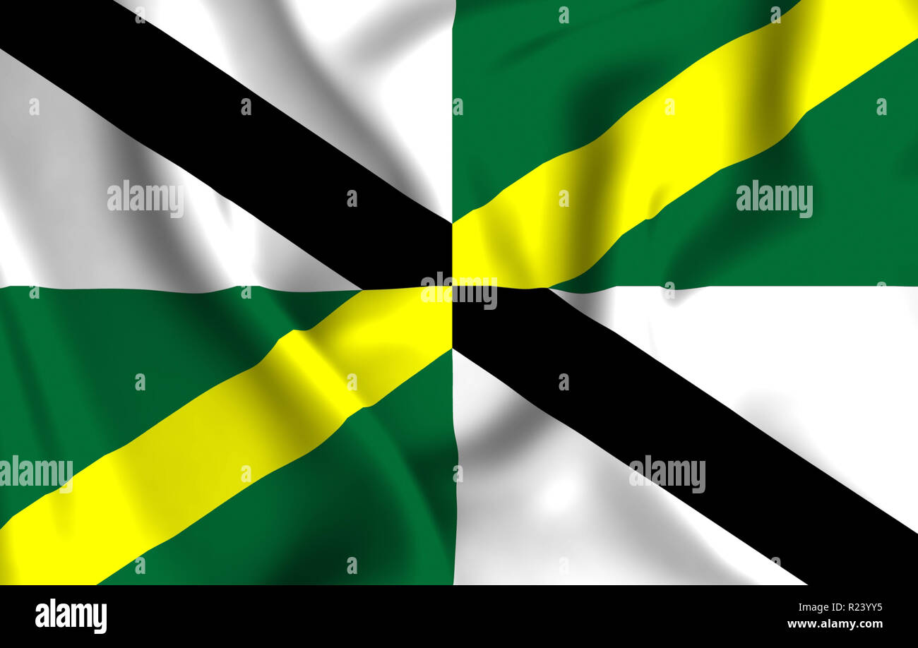 Monterey California 3D waving flag illustration. Texture can be used as ...