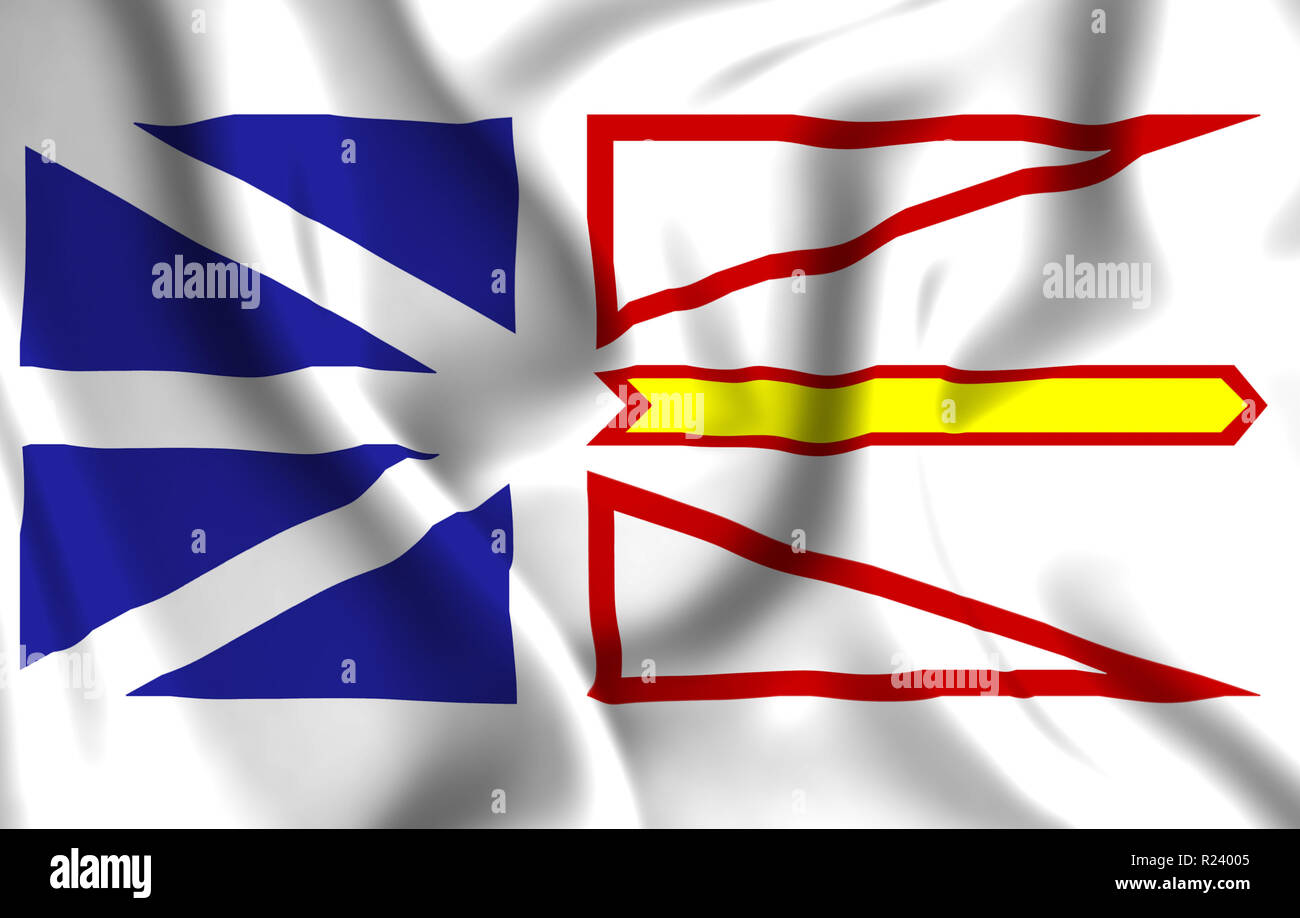 Newfoundland And Labrador 3D waving flag illustration. Texture can be ...