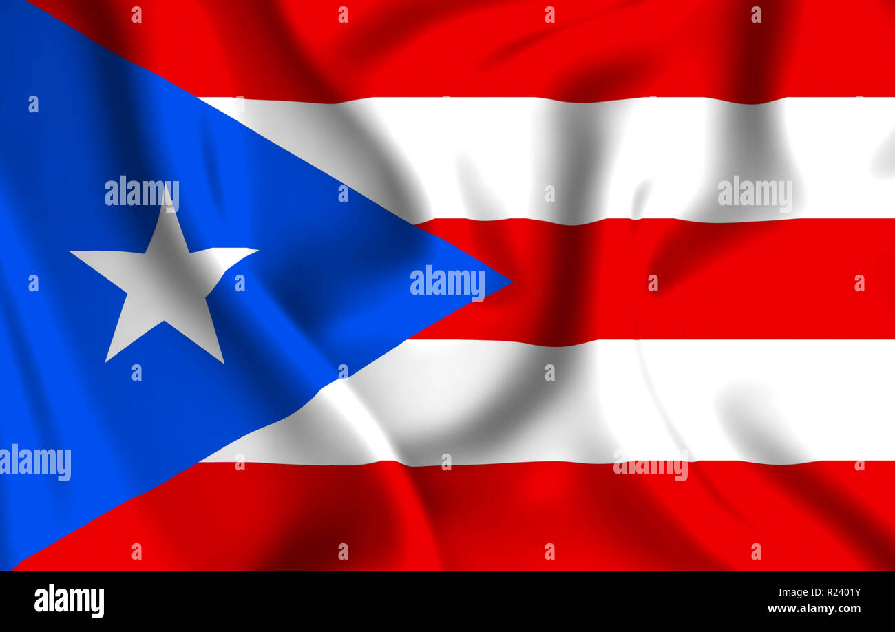 Puerto rico 3D waving flag illustration. Texture can be used as ...