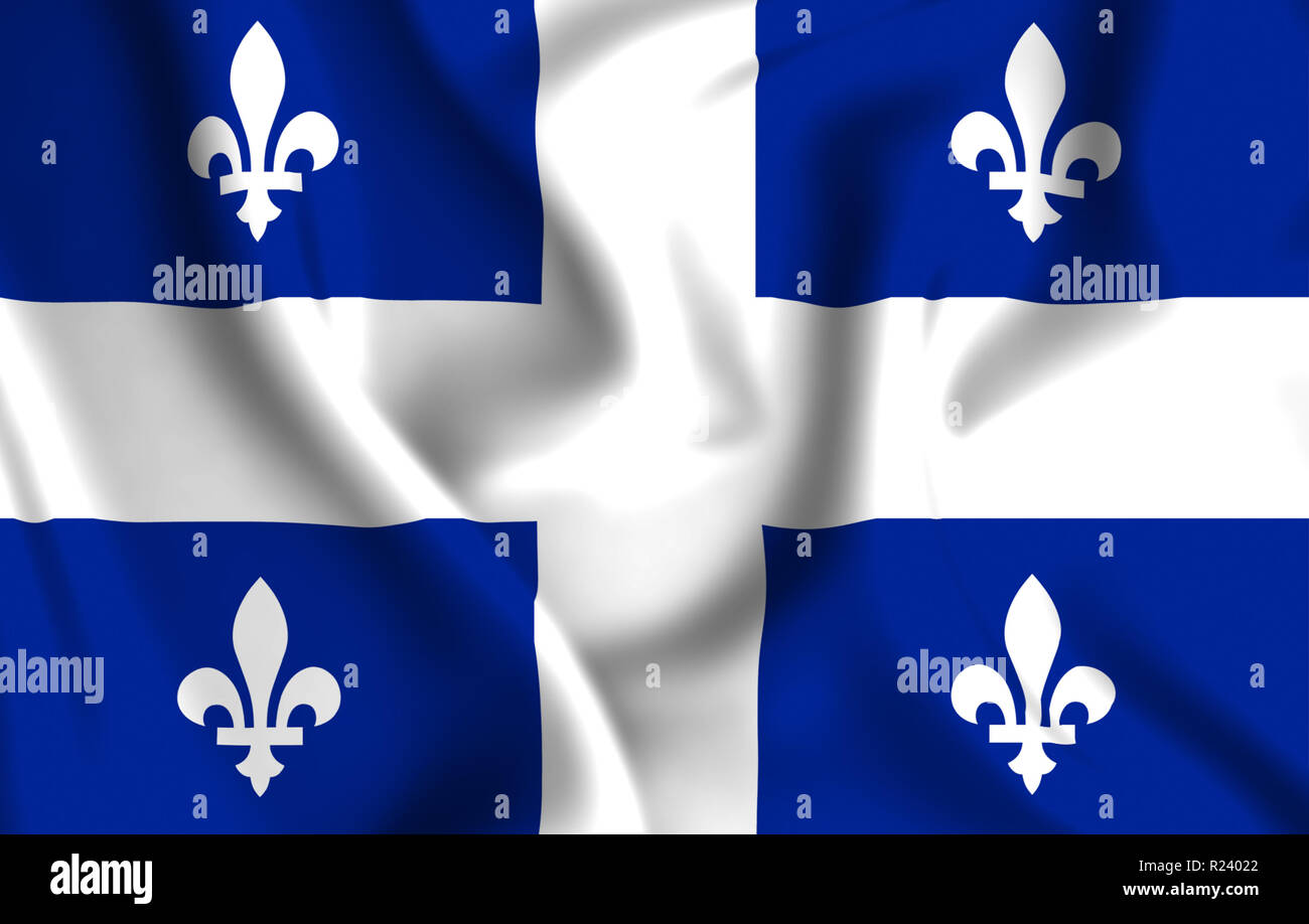 Quebec 3D waving flag illustration. Texture can be used as background Stock Photo - Alamy